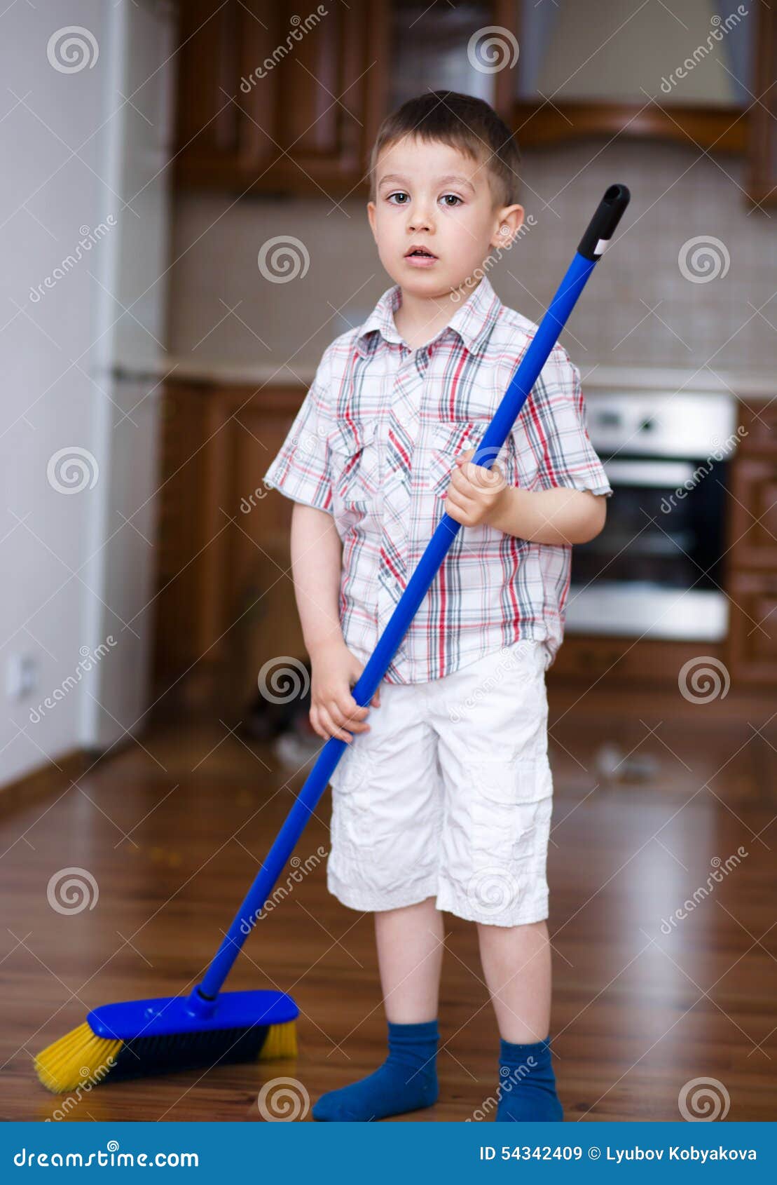 Cleaning. Boy Doing Housework Stock Image - Image of duster, casual ...