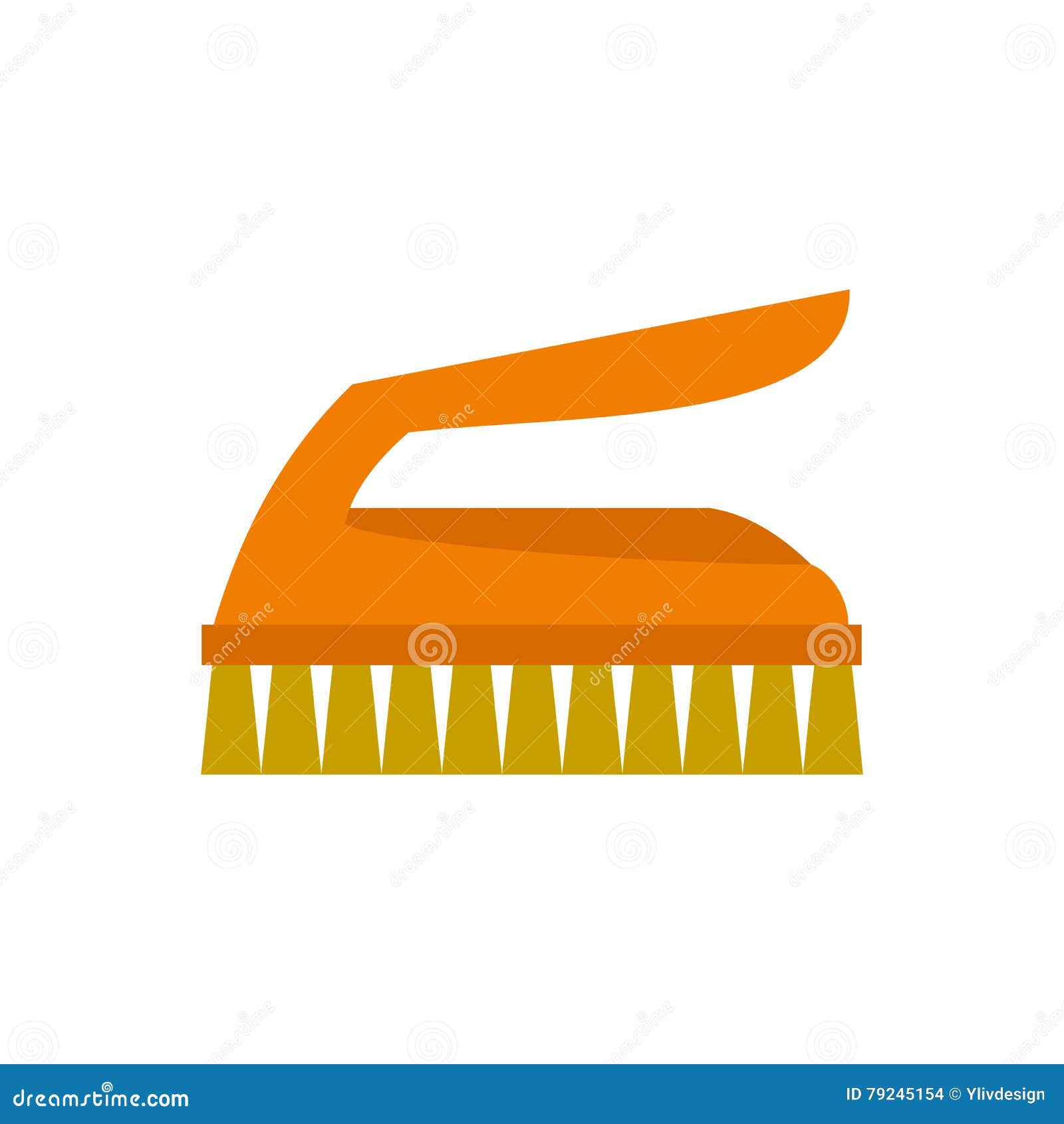 Cleaning Brush Icon, Flat Style Stock Vector - Illustration of icon ...