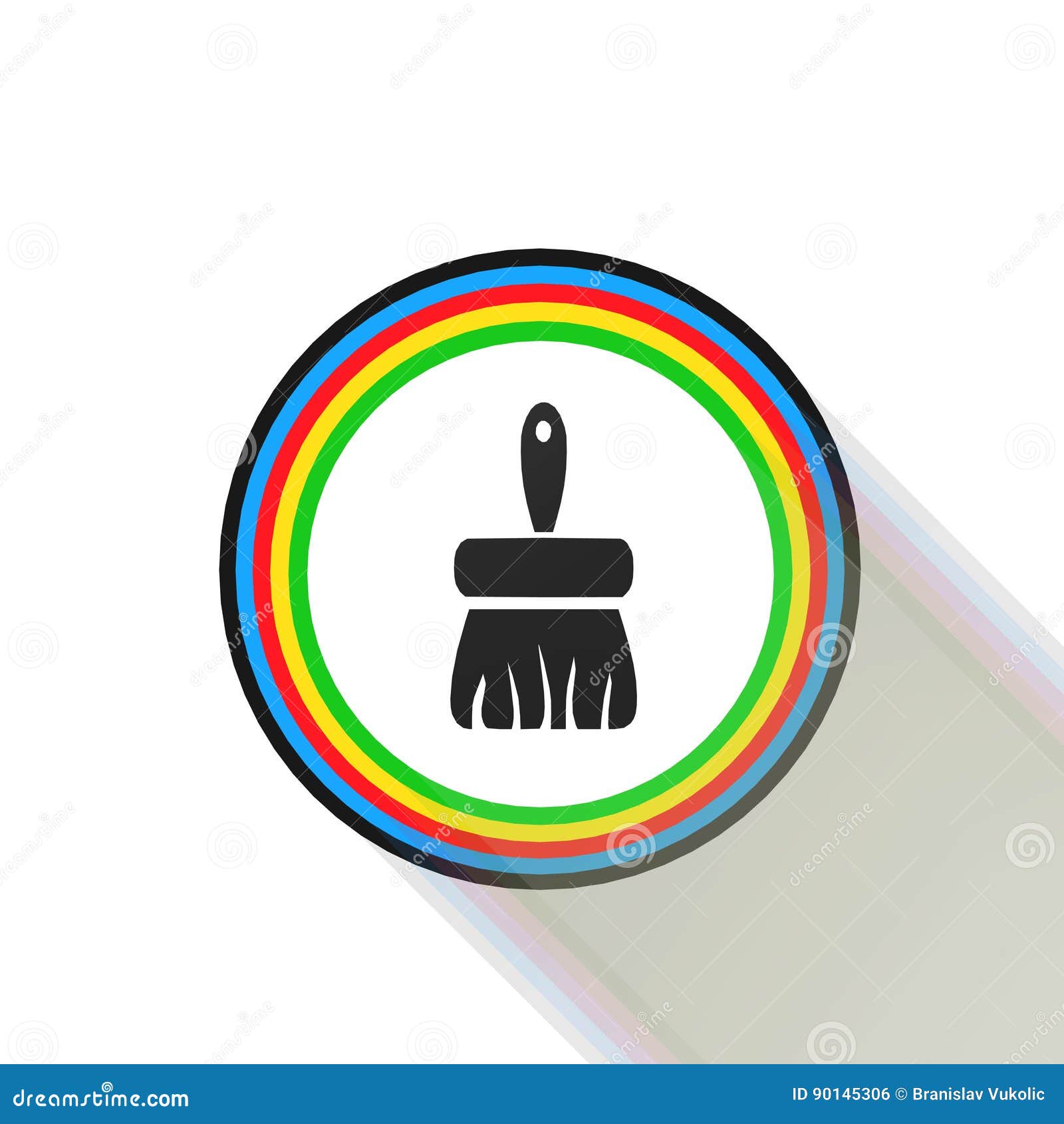 Cleaning Brush Icon,sing,illustration Stock Illustration - Illustration ...