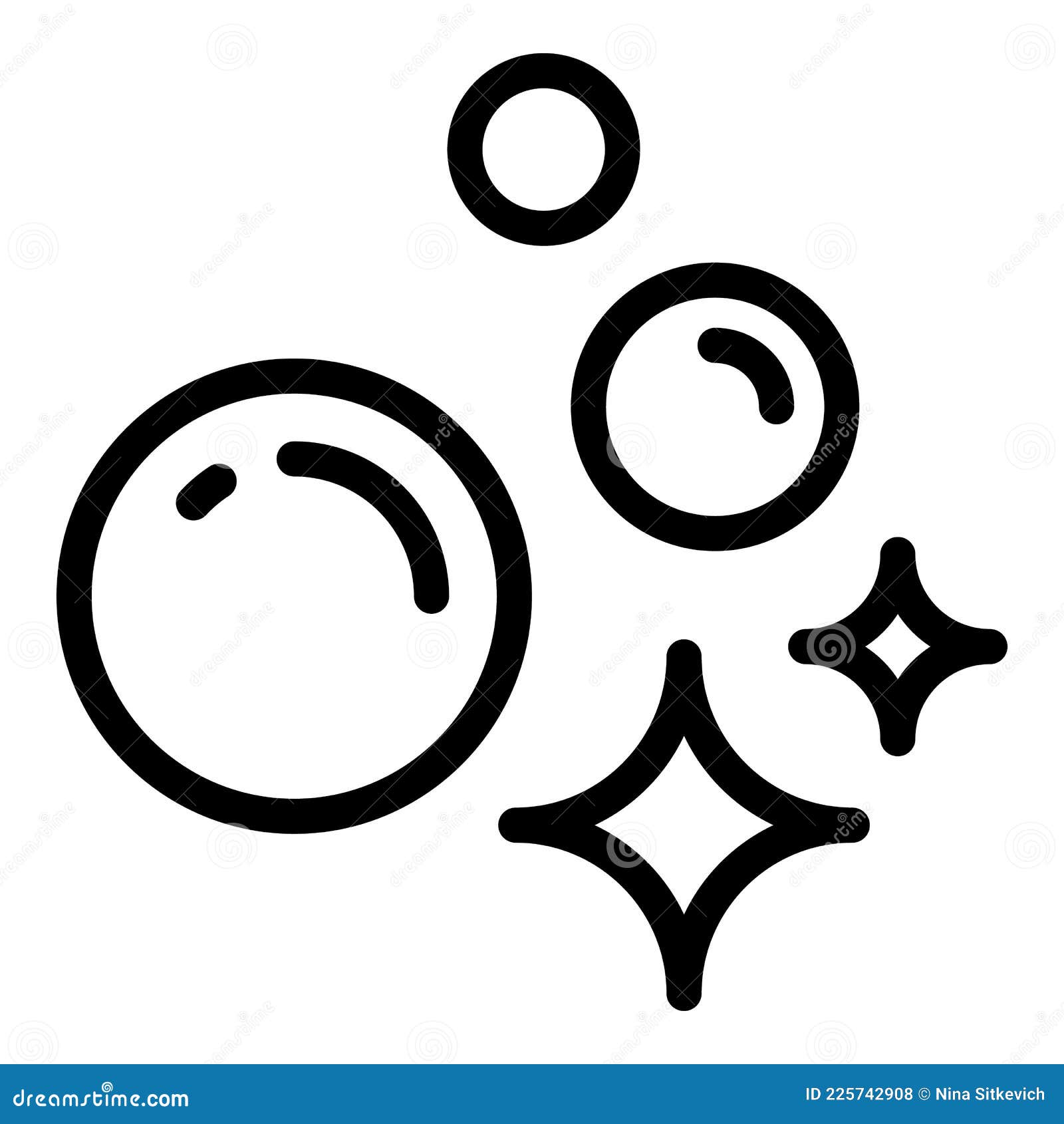 Cleaning Bubbles Icon, Outline Style Stock Vector - Illustration of ...