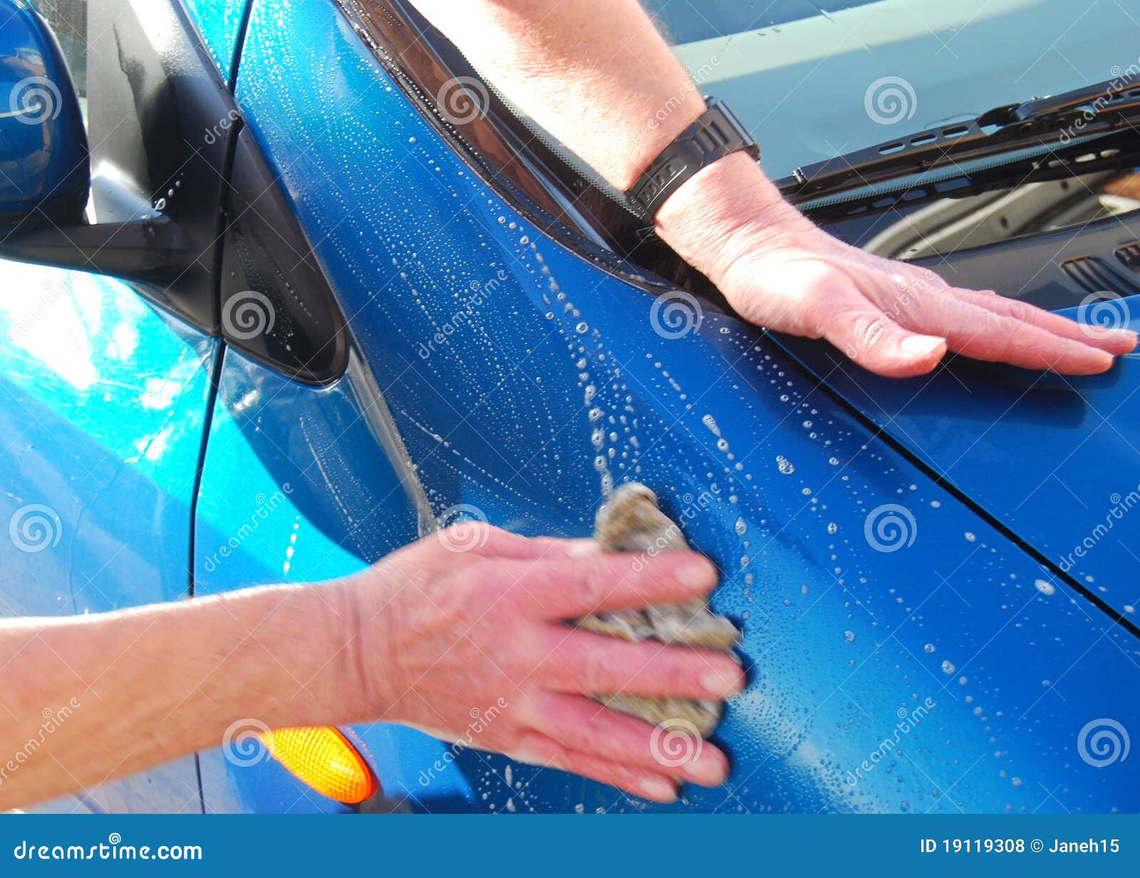 Cleaning car stock photo. Image of soap, suds, auto, blue - 19119308