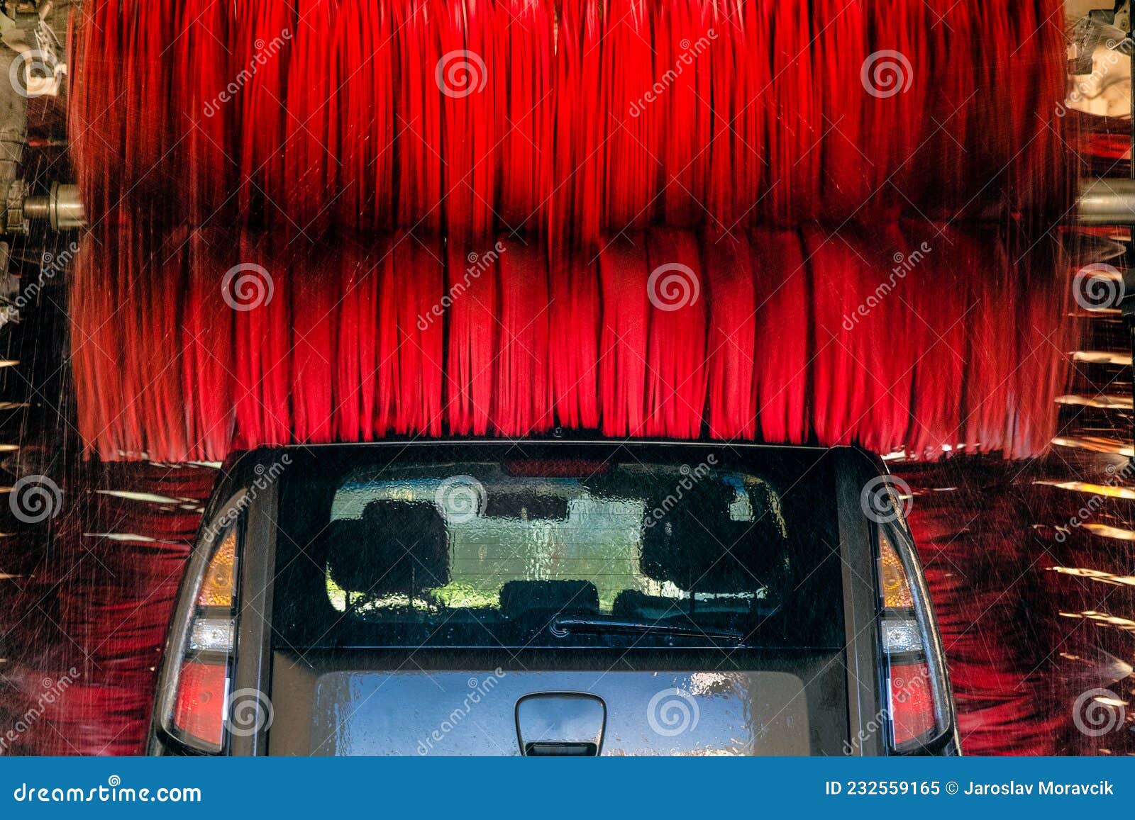 Cleaning of Car in Automatic Car Wash Stock Image - Image of brown ...