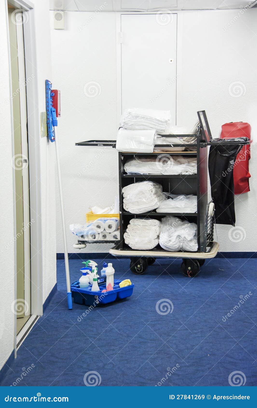 Cleaning cart stock image. Image of dust, towels, work - 27841269
