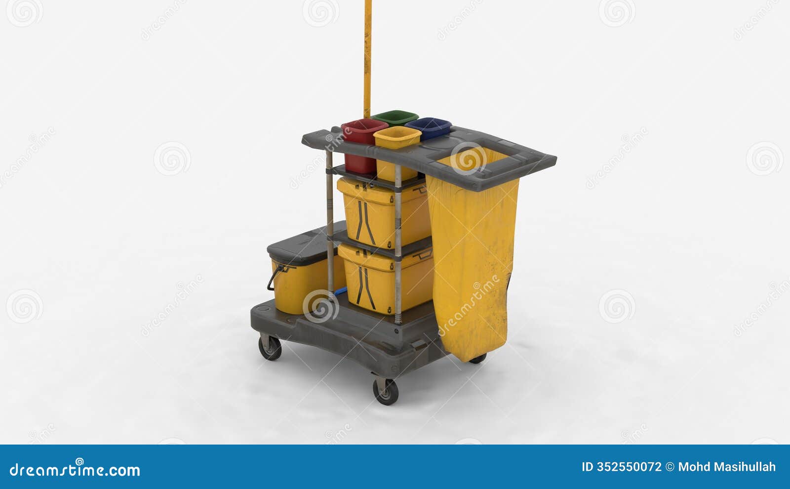 Cleaning Cart on White Background Stock Photo - Image of hygiene, cart ...