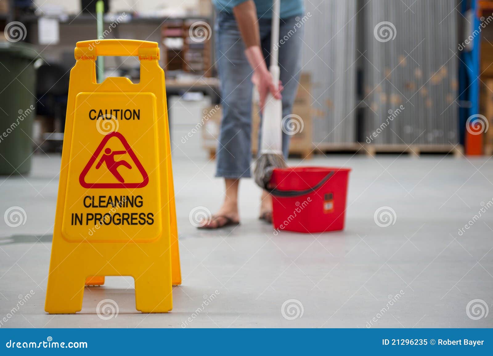 Cleaning Caution Wet Floor stock image. Image of cleaners - 21296235