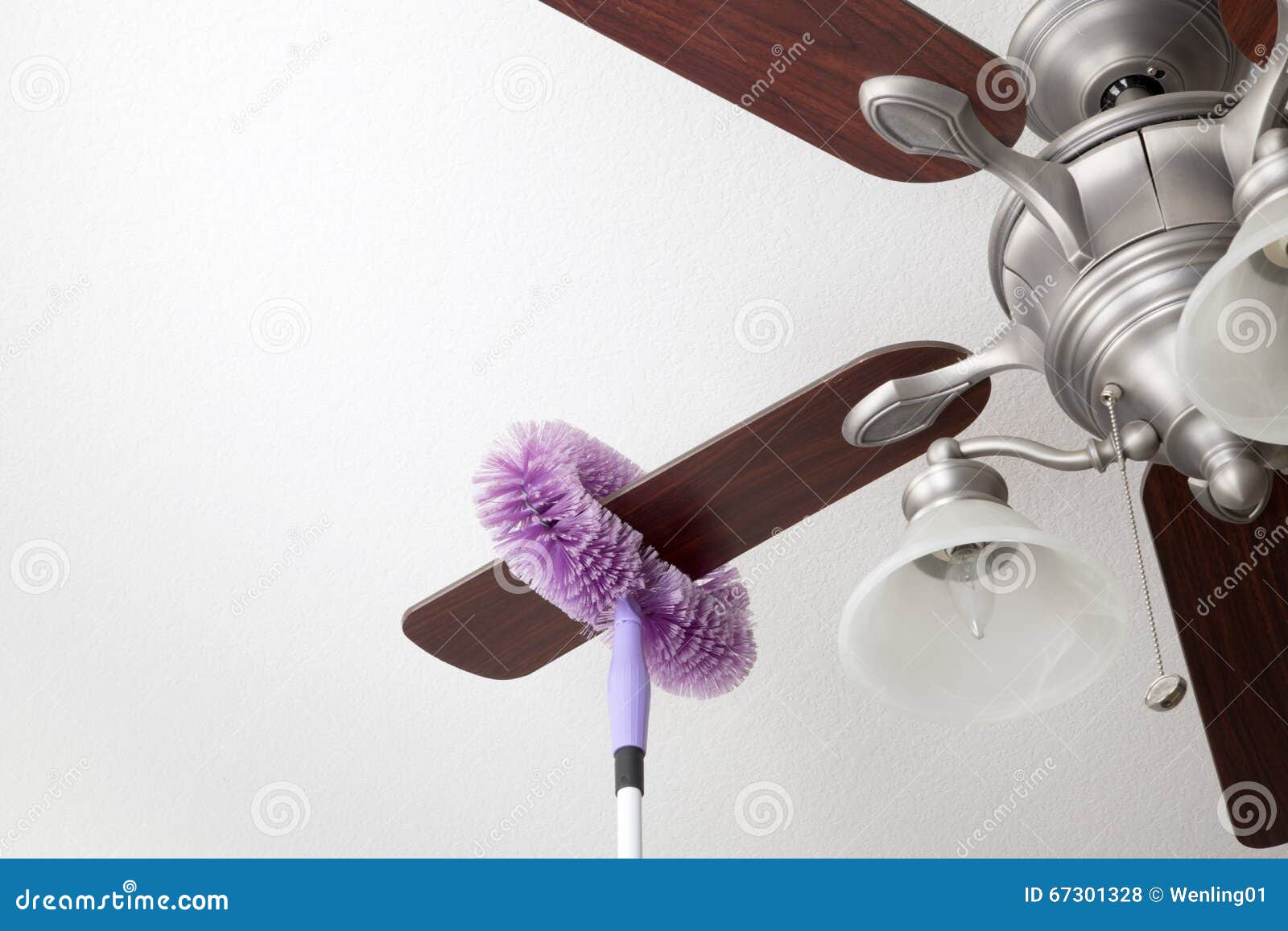Cleaning ceiling fan stock photo. Image of work, wood - 67301328