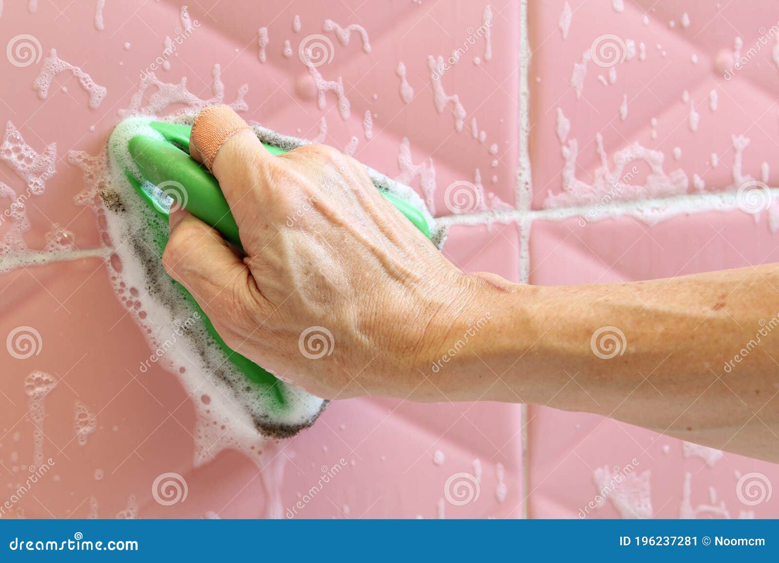 Cleaning ceramic tiles stock image. Image of powder - 196237281