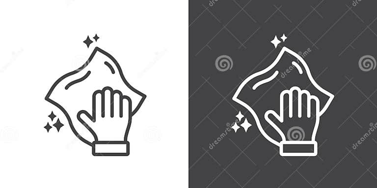 Cleaning Cloth Icon Flat Vector Set Outline Stock Vector - Illustration ...