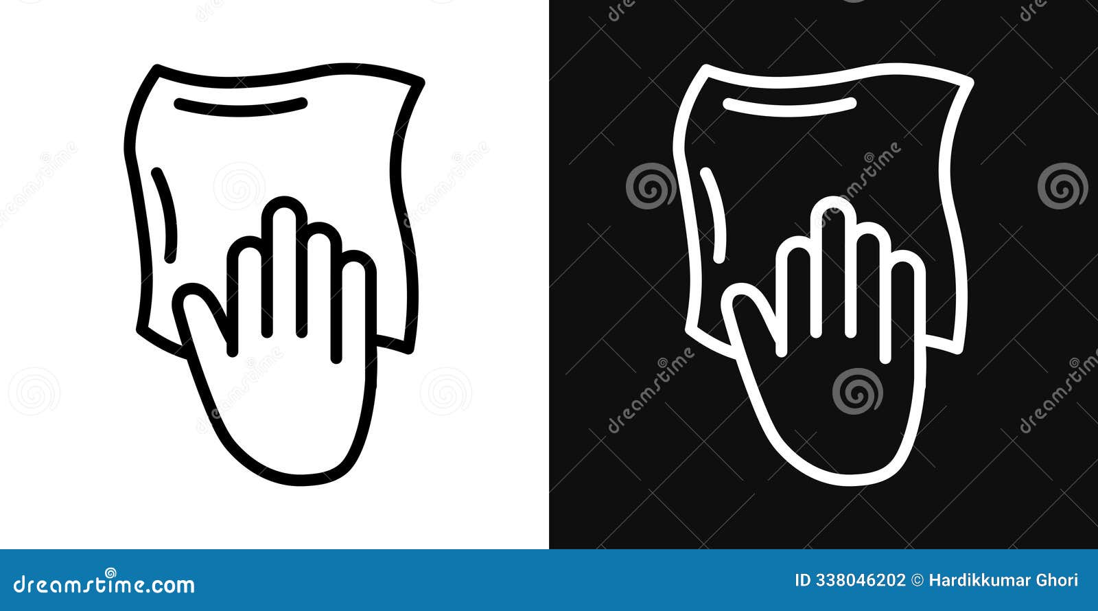 Cleaning Cloth Icon Set. Clean Wipe Rag Table Surface Vector Symbol In ...