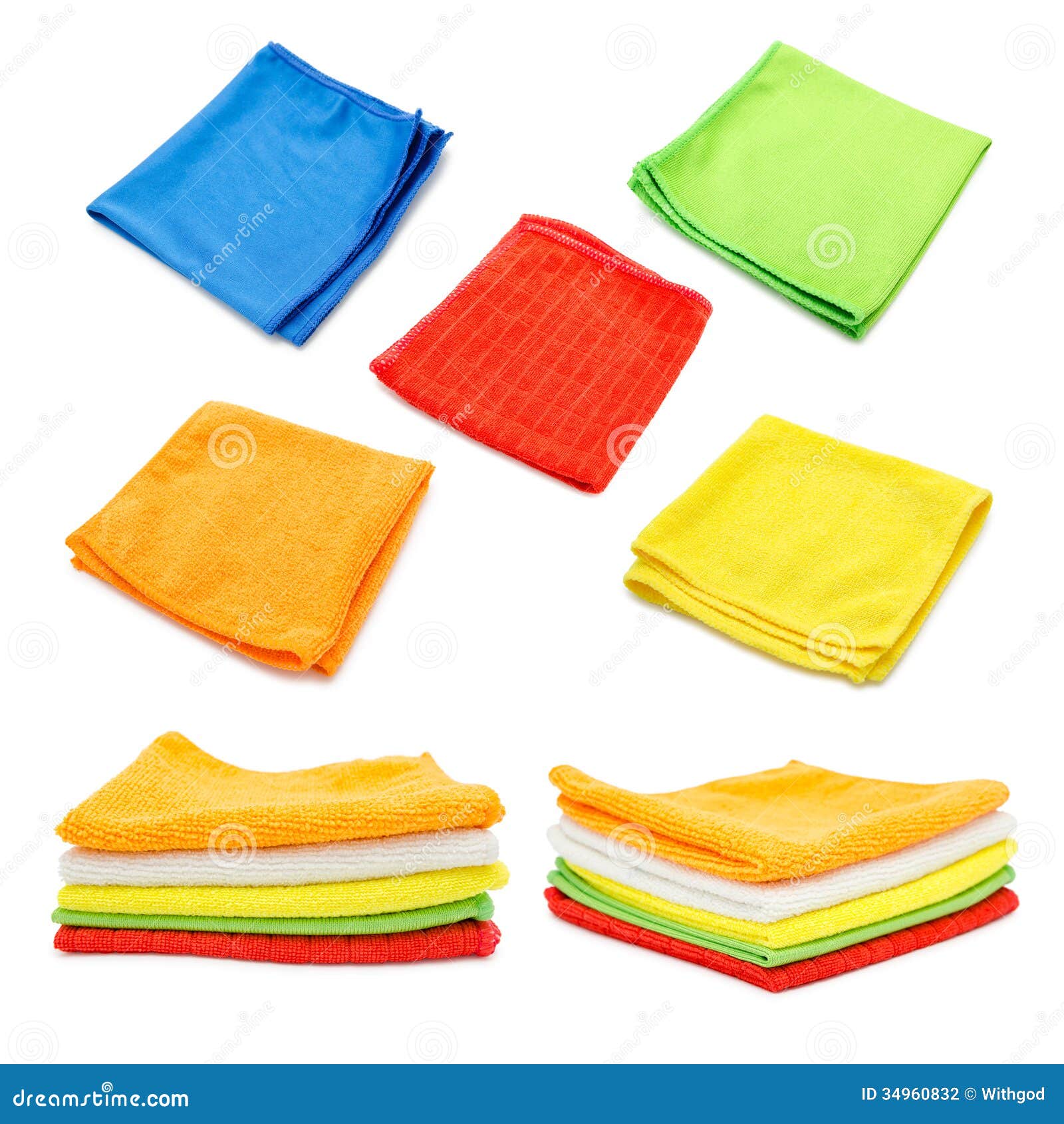 Cleaning Cloths, Towels, Tissues Stock Photo - Image of stack, shallow ...