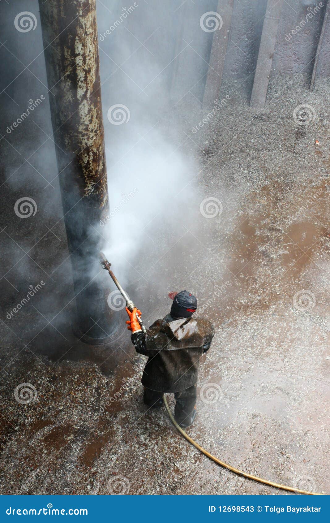 Cleaning column of a ship stock image. Image of shipbuilder - 12698543