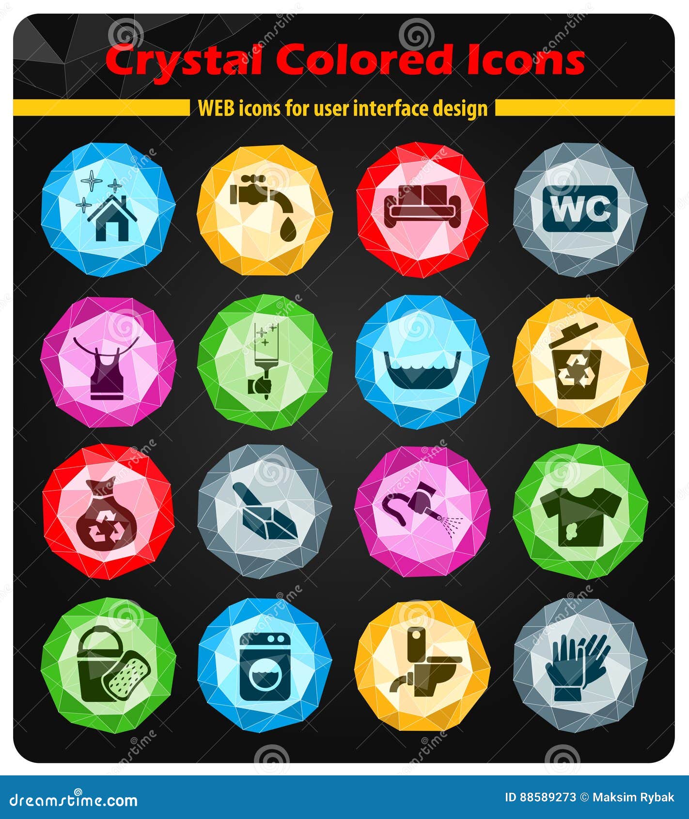 Cleaning company icon set stock illustration. Illustration of basin ...