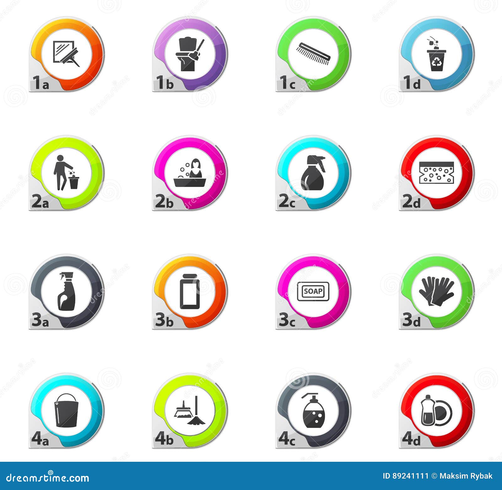 Cleaning company icons set stock illustration. Illustration of clean ...