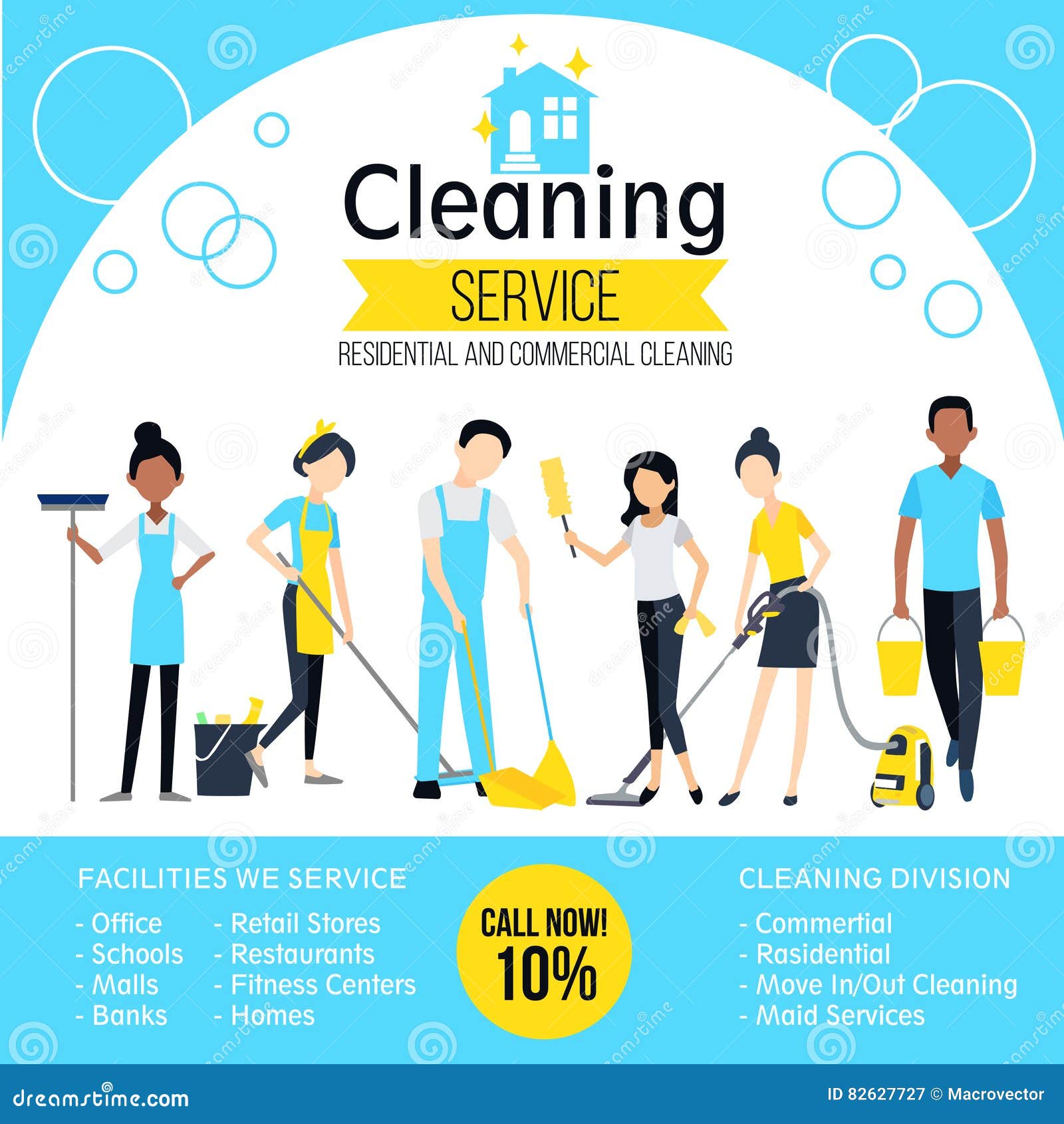 Cleaning Company Poster stock vector. Illustration of company - 82627727