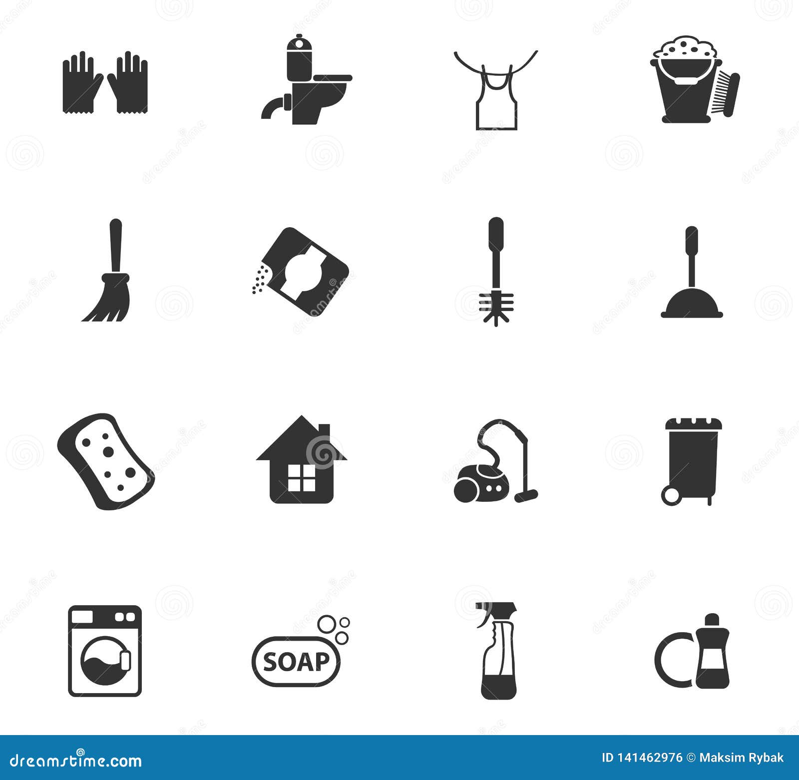 Cleaning company icon set stock vector. Illustration of company - 141462976