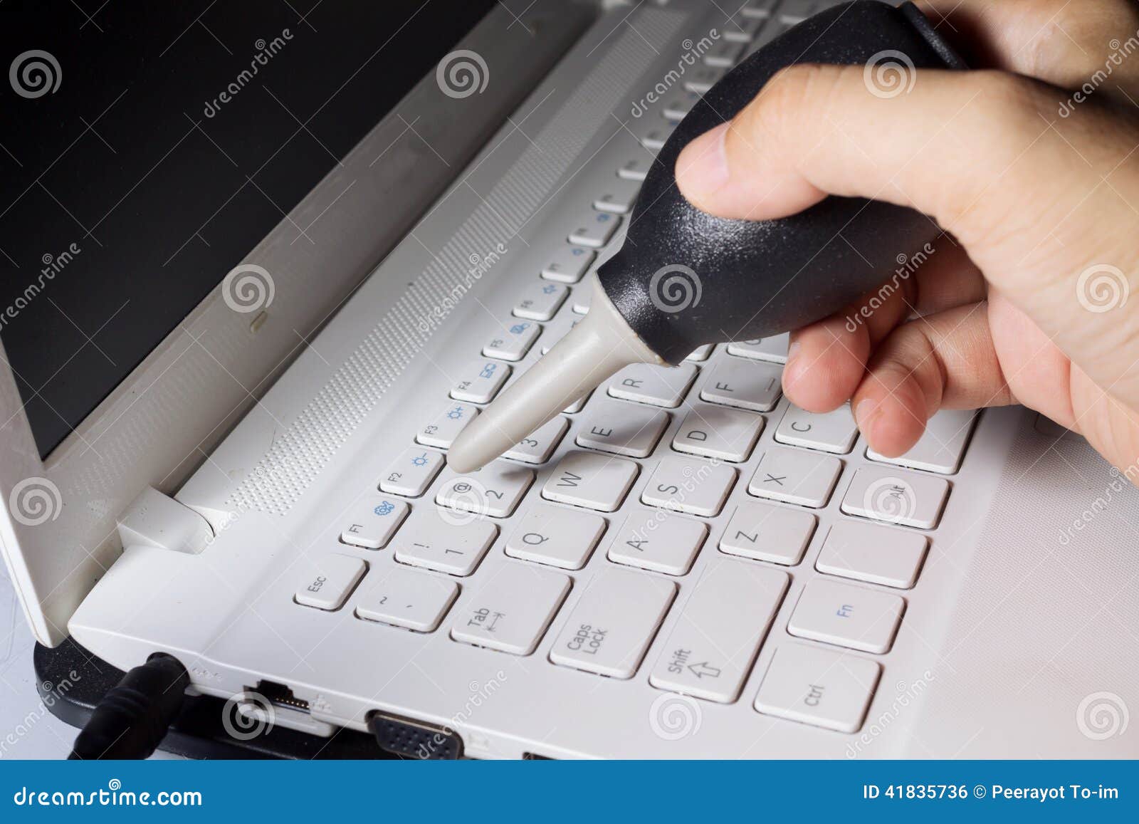 Cleaning Computer with Blower Pump. Stock Photo - Image of cleaner ...