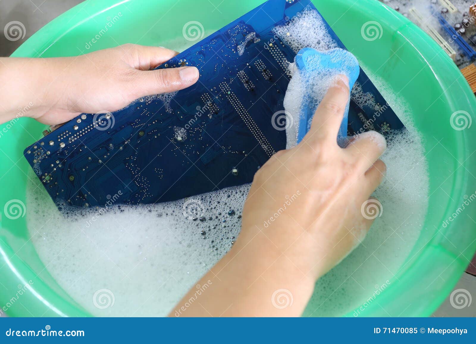 Cleaning Computer Motherboard. Stock Image - Image of clean, dirty: 71470085