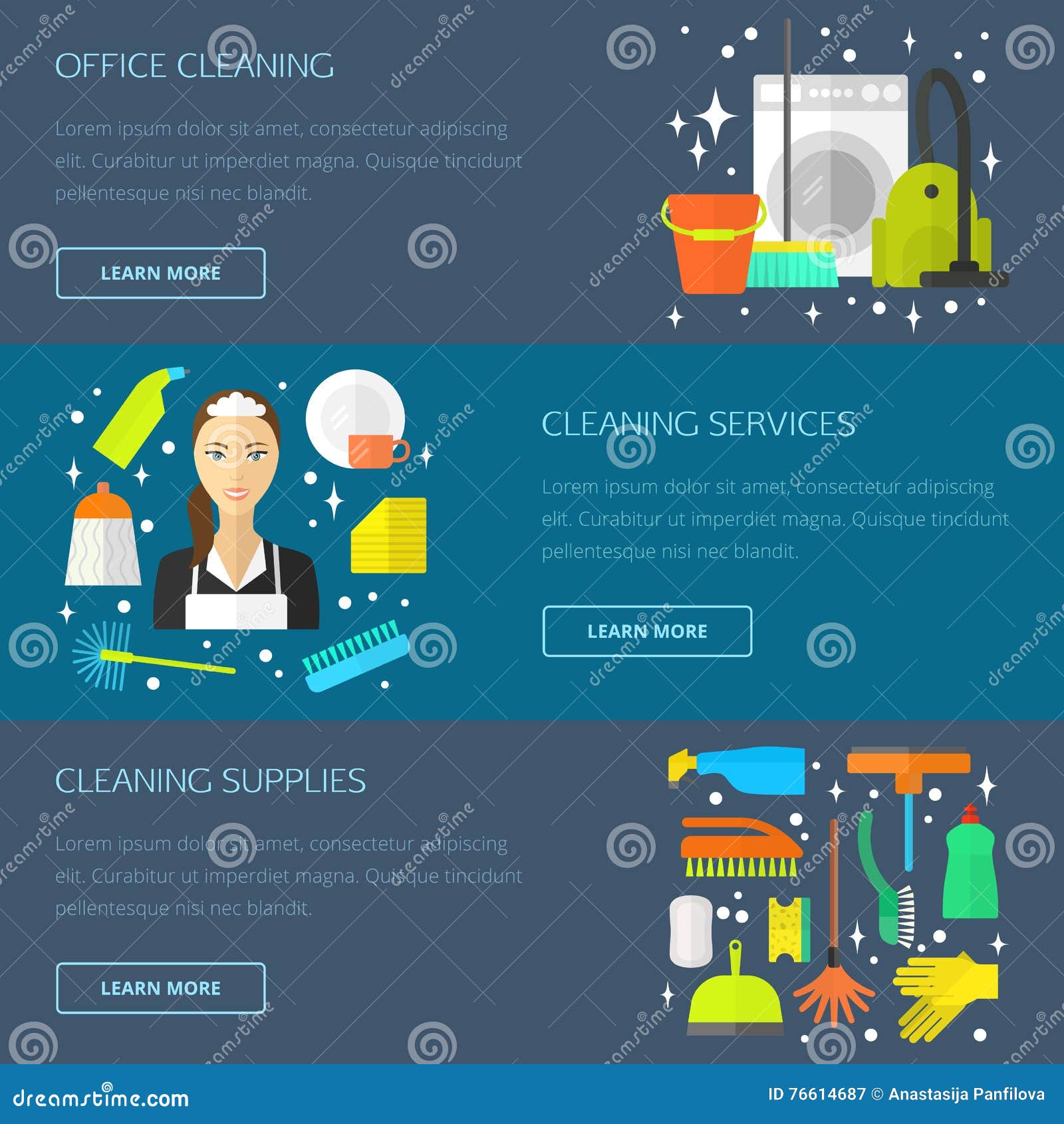 Cleaning Concept, Template. Stock Vector - Illustration of house, icons ...