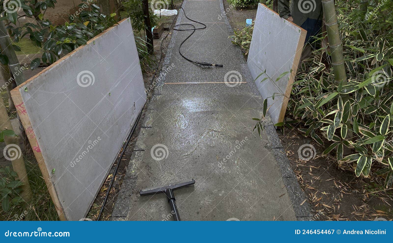 Before and after. Cleaning a Concrete Walkway in the Middle of a ...