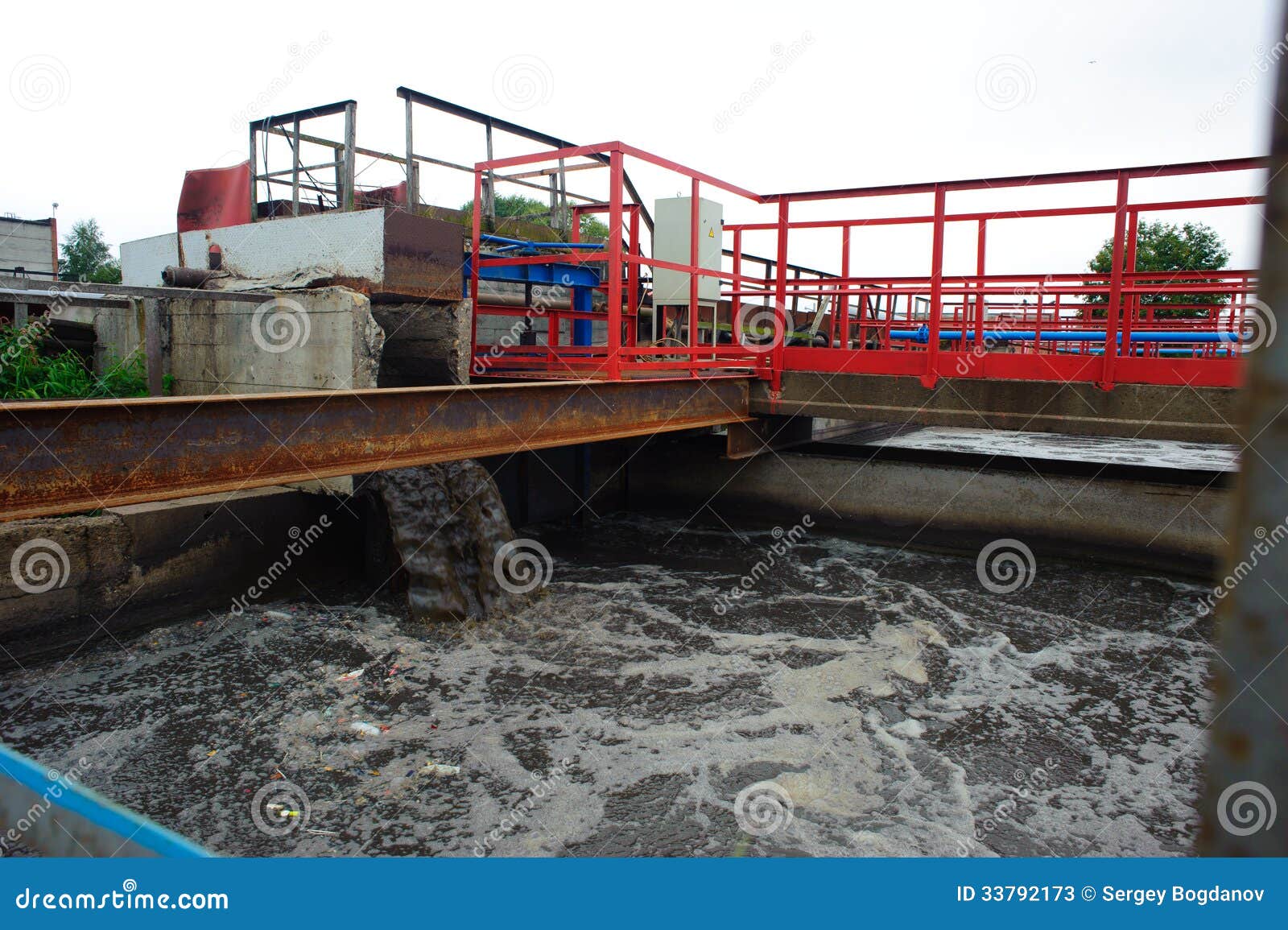Cleaning Construction for a Sewage Treatment Stock Image - Image of ...