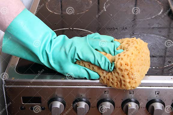 Cleaning cook top. stock image. Image of dirty, person - 14526751