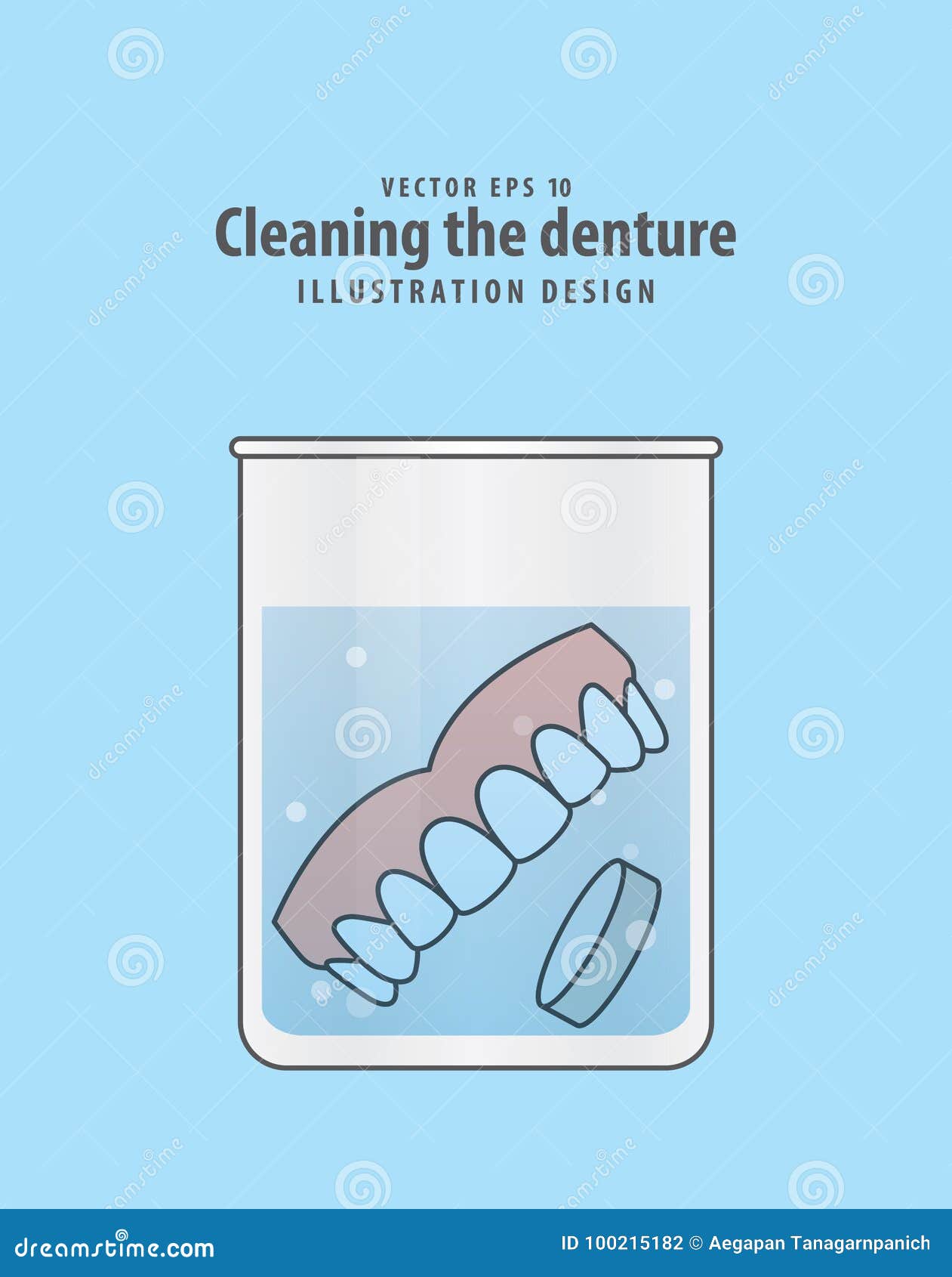 Cleaning Denture Instructions Illustration Cartoon Vector ...