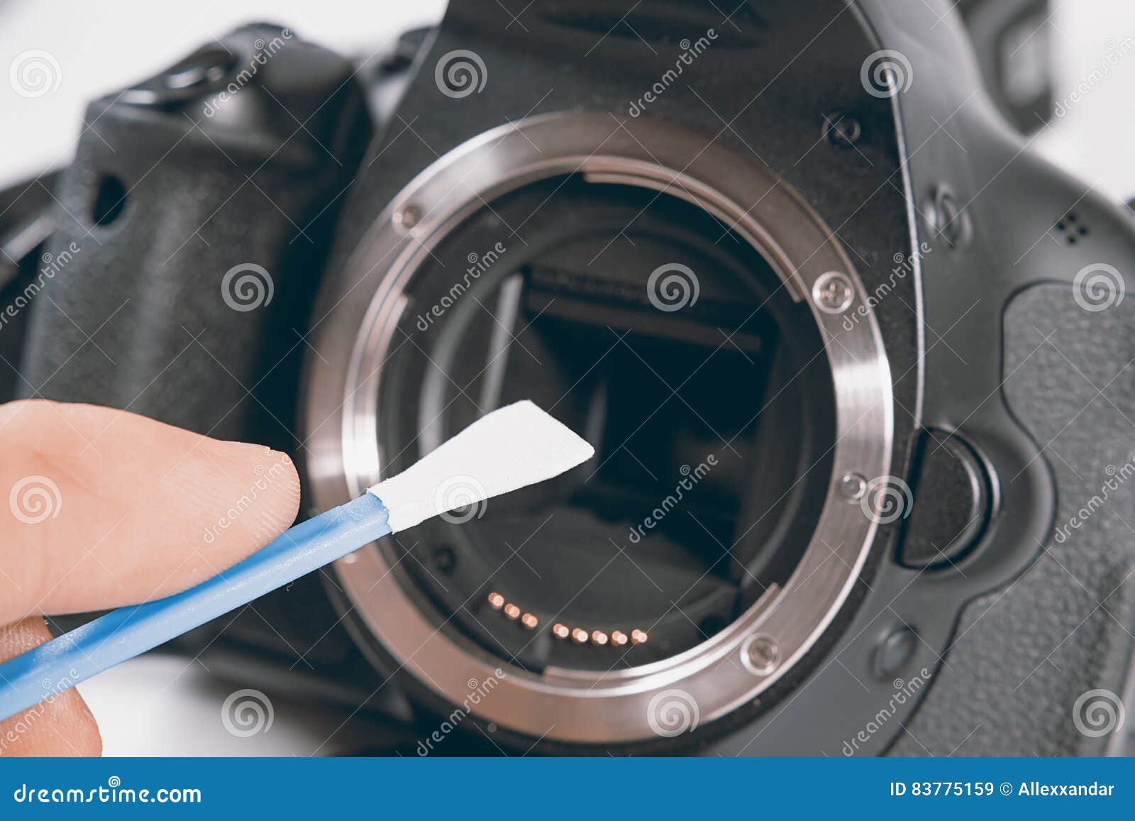 Cleaning Dirty Camera Sensor. Digital Photo Camera with Cleaning Stock ...