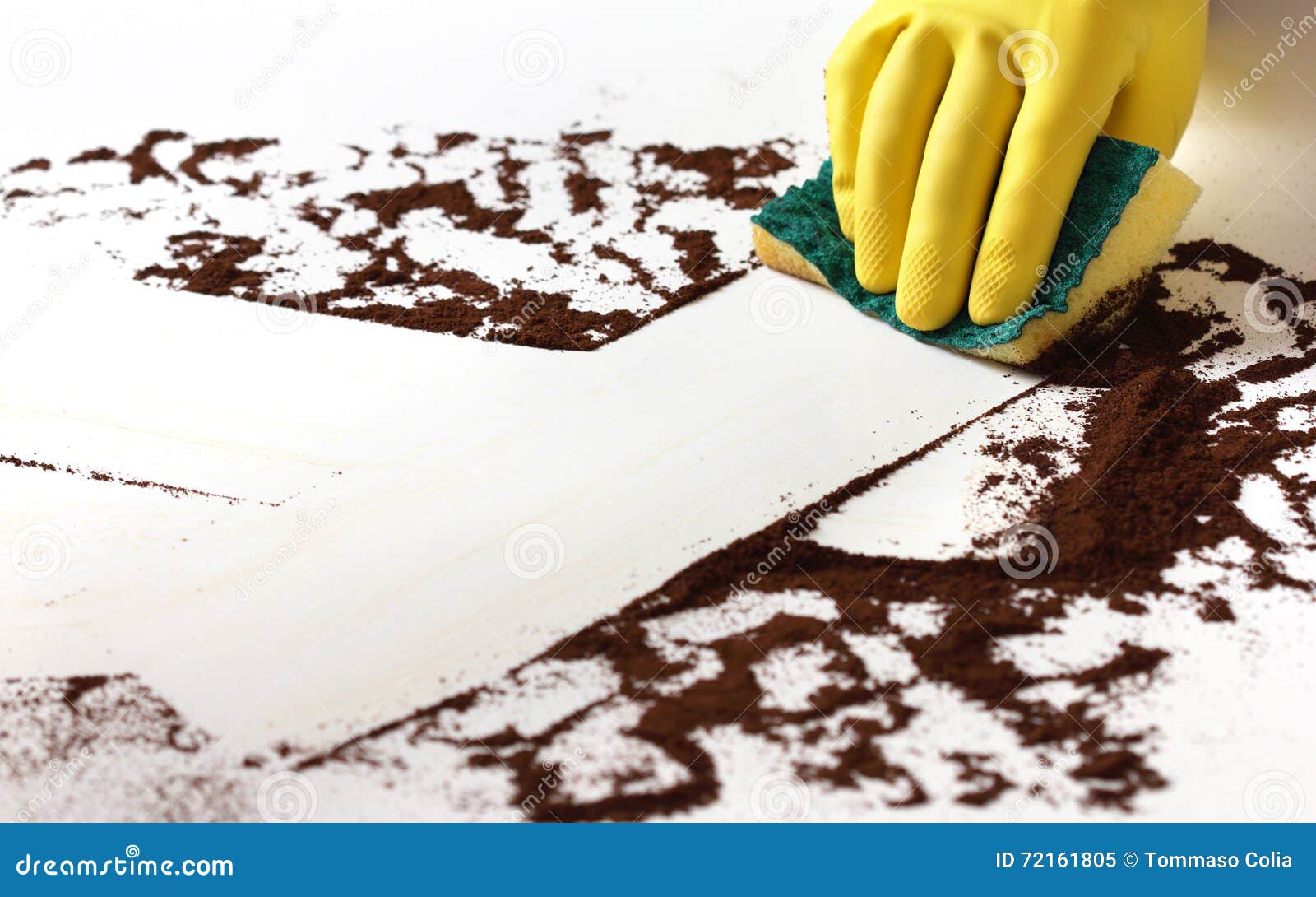Cleaning a dirty surface stock image. Image of house - 72161805