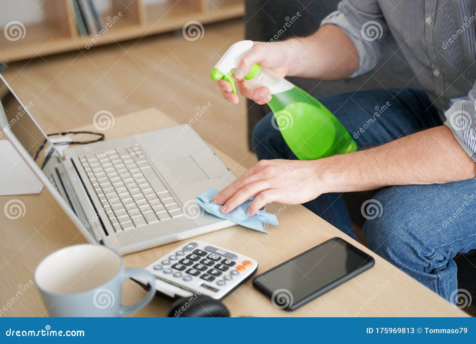 Cleaning Dirty Technology Device at Work Place Stock Image - Image of ...