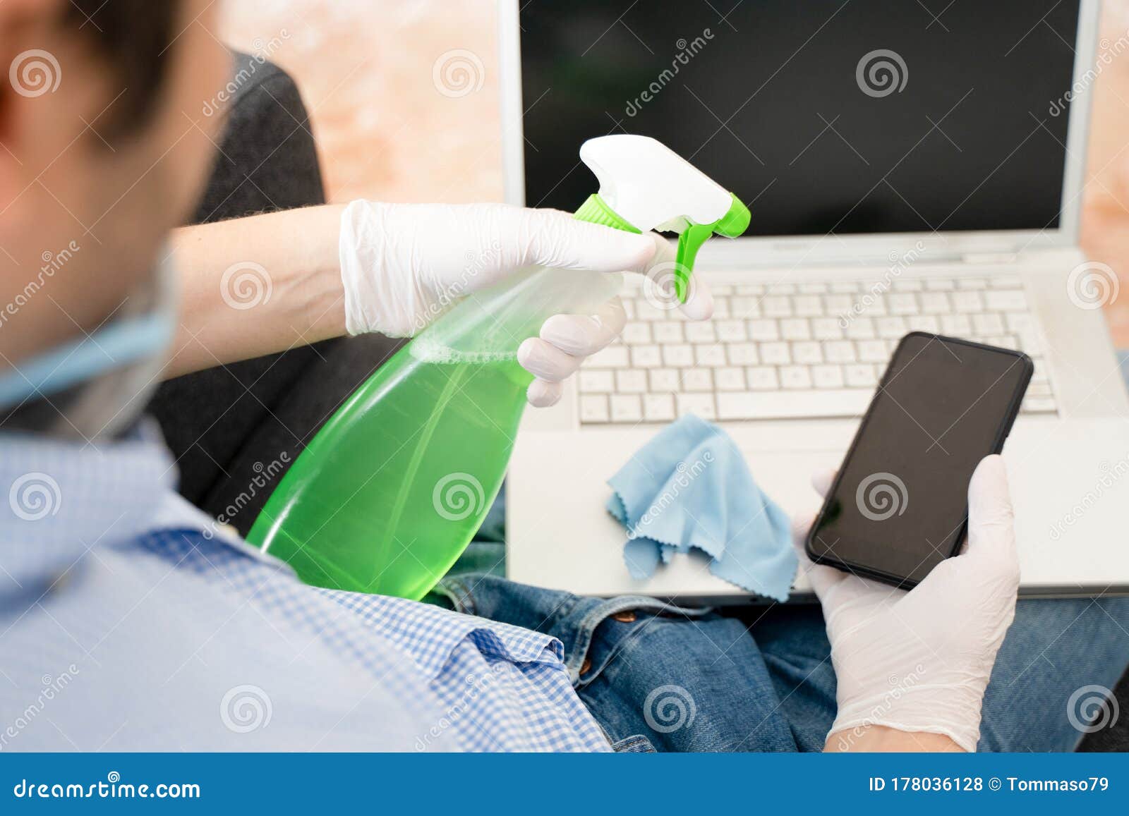 Cleaning Dirty Technology Device at Work Place Stock Photo - Image of ...