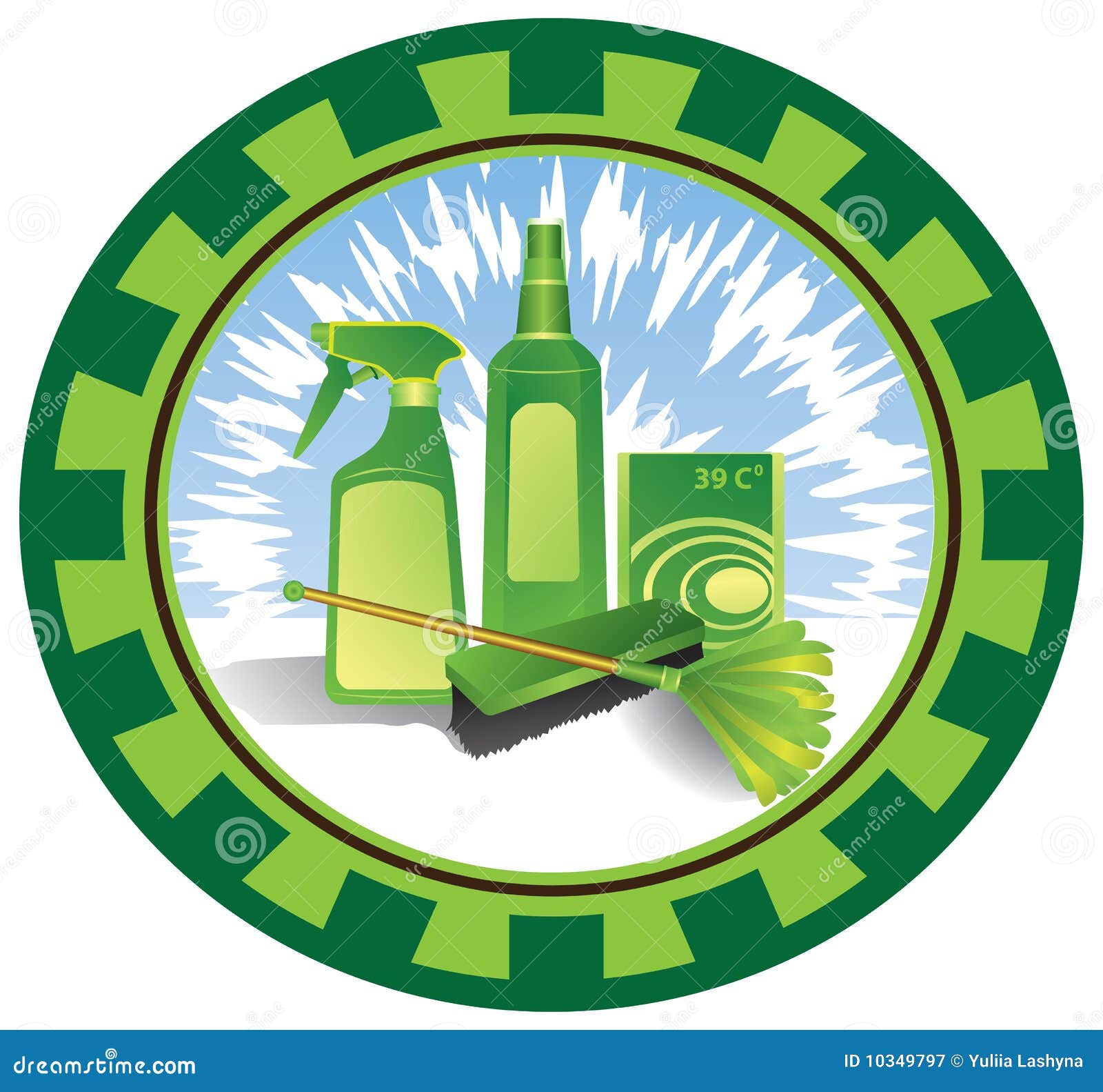 Cleaning emblem stock vector. Illustration of tools, concepts - 10349797