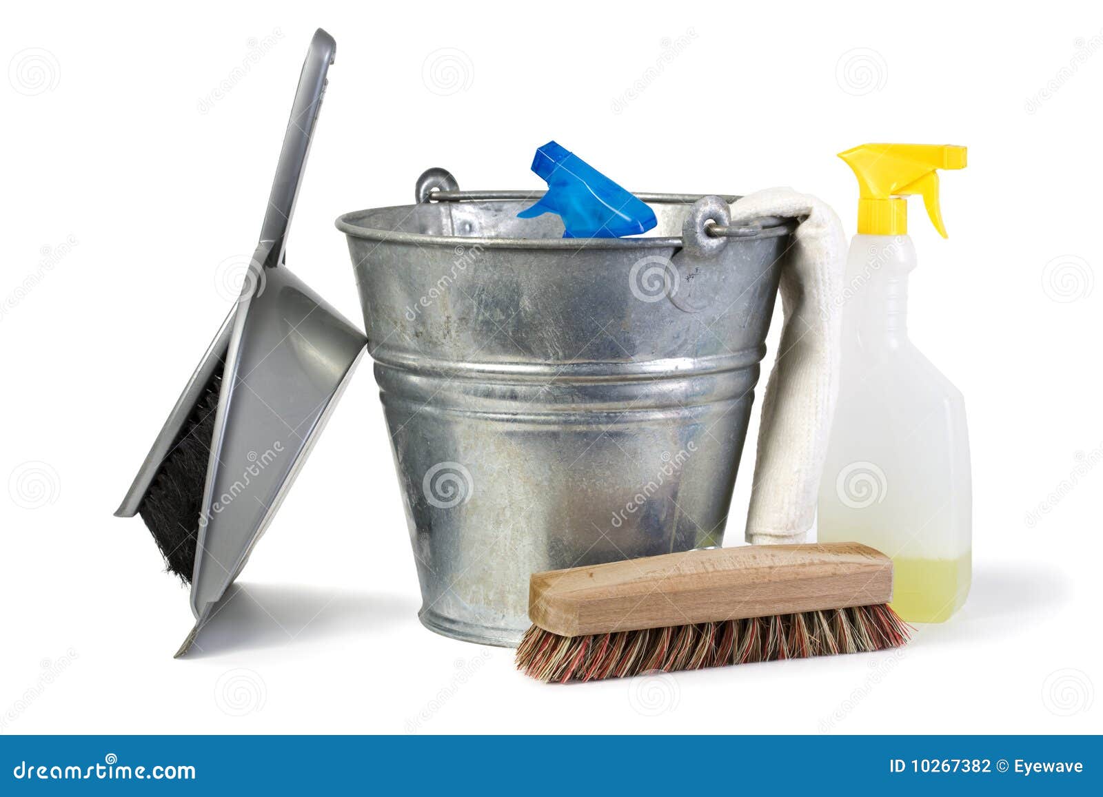 Cleaning Equipment Isolated Stock Photo - Image of dustpan, white: 10267382