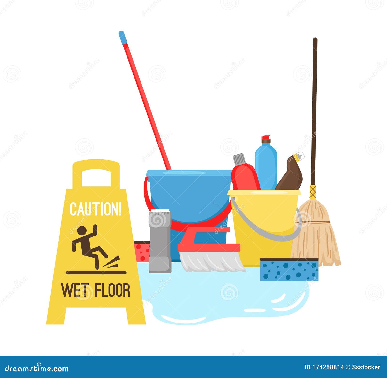 Cleaning, Equipment for Cleaning and Mopping Stock Vector ...