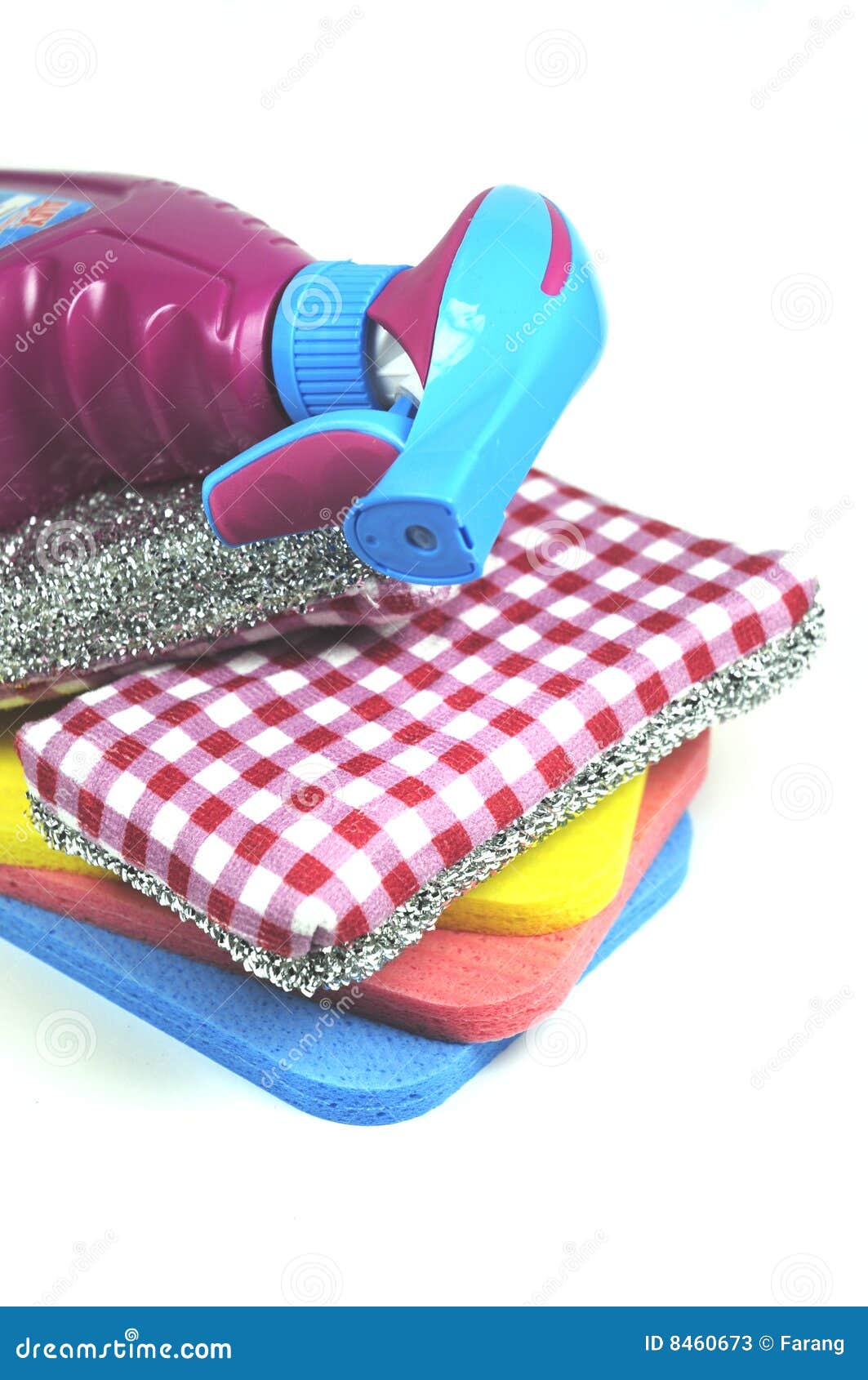Cleaning essentials stock image. Image of colorful, hygiene - 8460673
