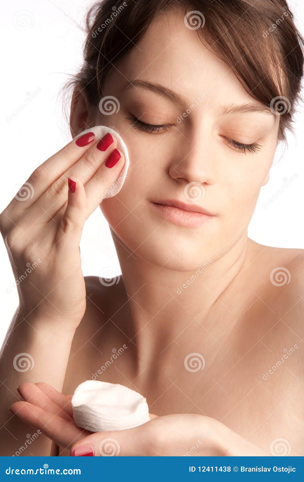 Cleaning face stock photo. Image of cotton, isolated - 12411438