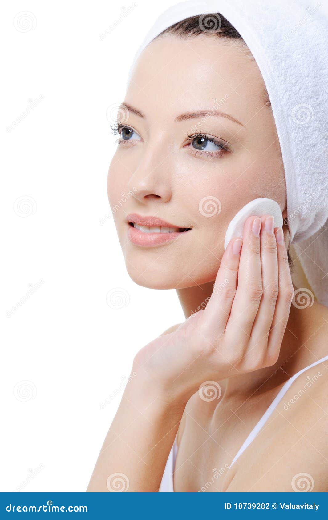 Cleaning female face stock photo. Image of treatment - 10739282