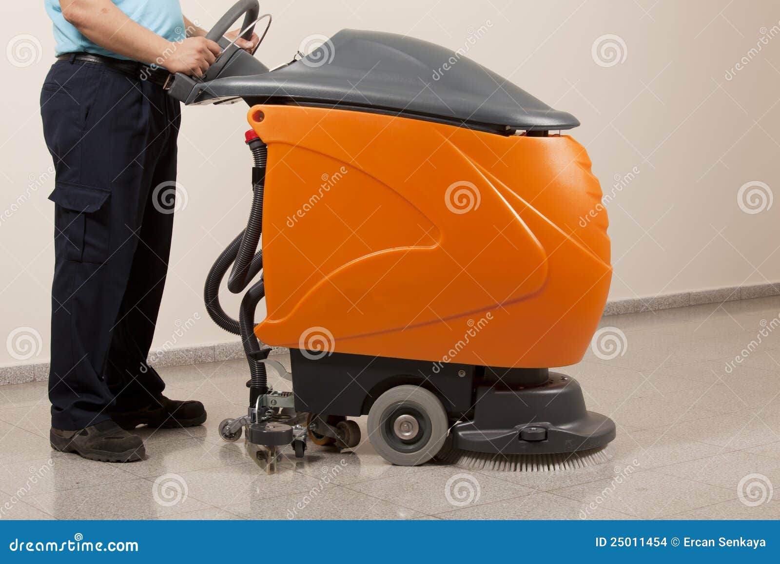 Cleaning Floor with Machine Stock Photo - Image of professional ...
