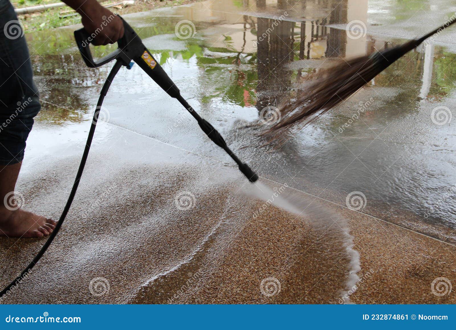 Cleaning the Floor by Water Jet Stock Image - Image of cement, floor ...