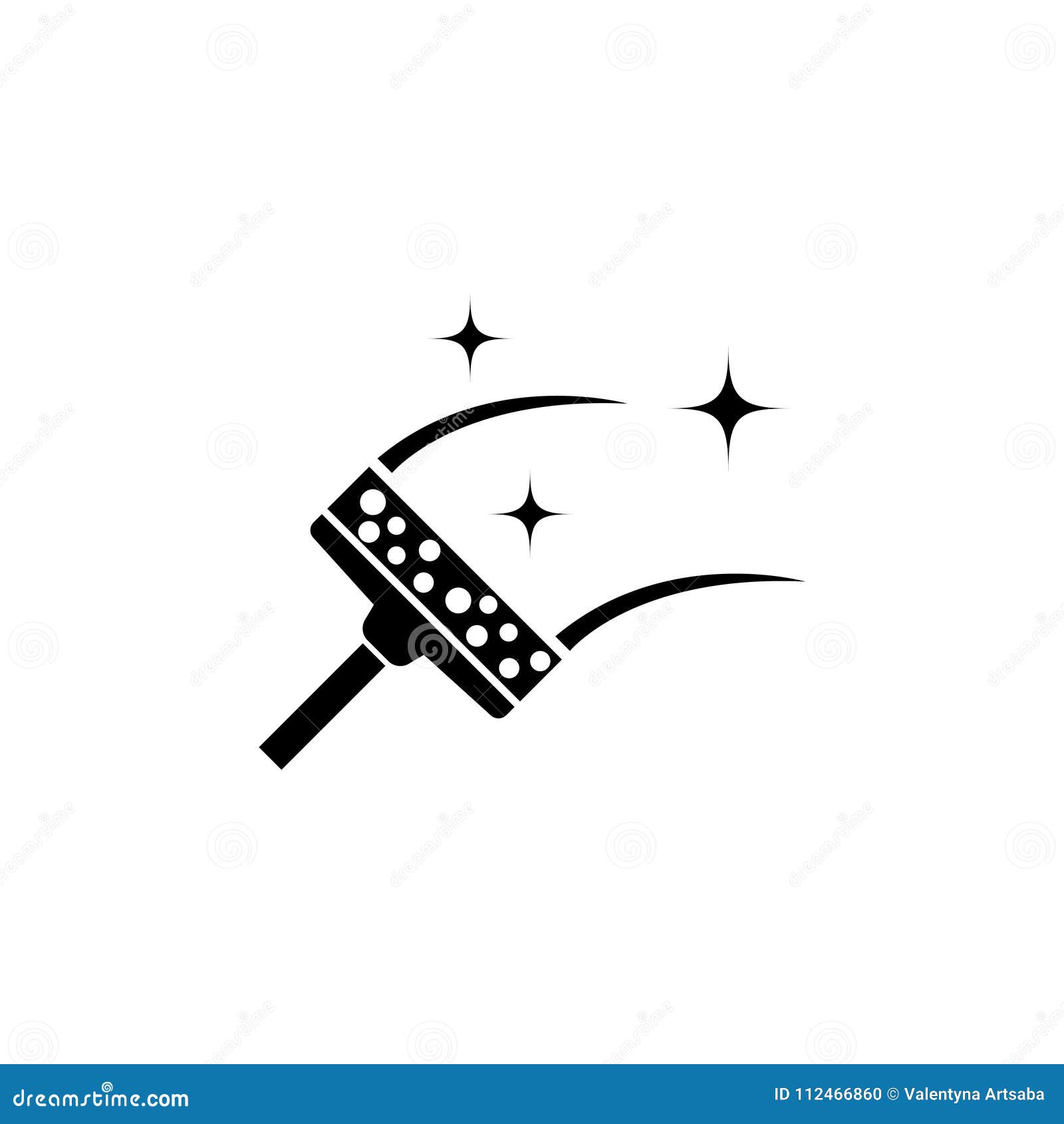 Cleaning Glass. Squeegee Scraper, Wiper Flat Vector Icon Stock Vector ...