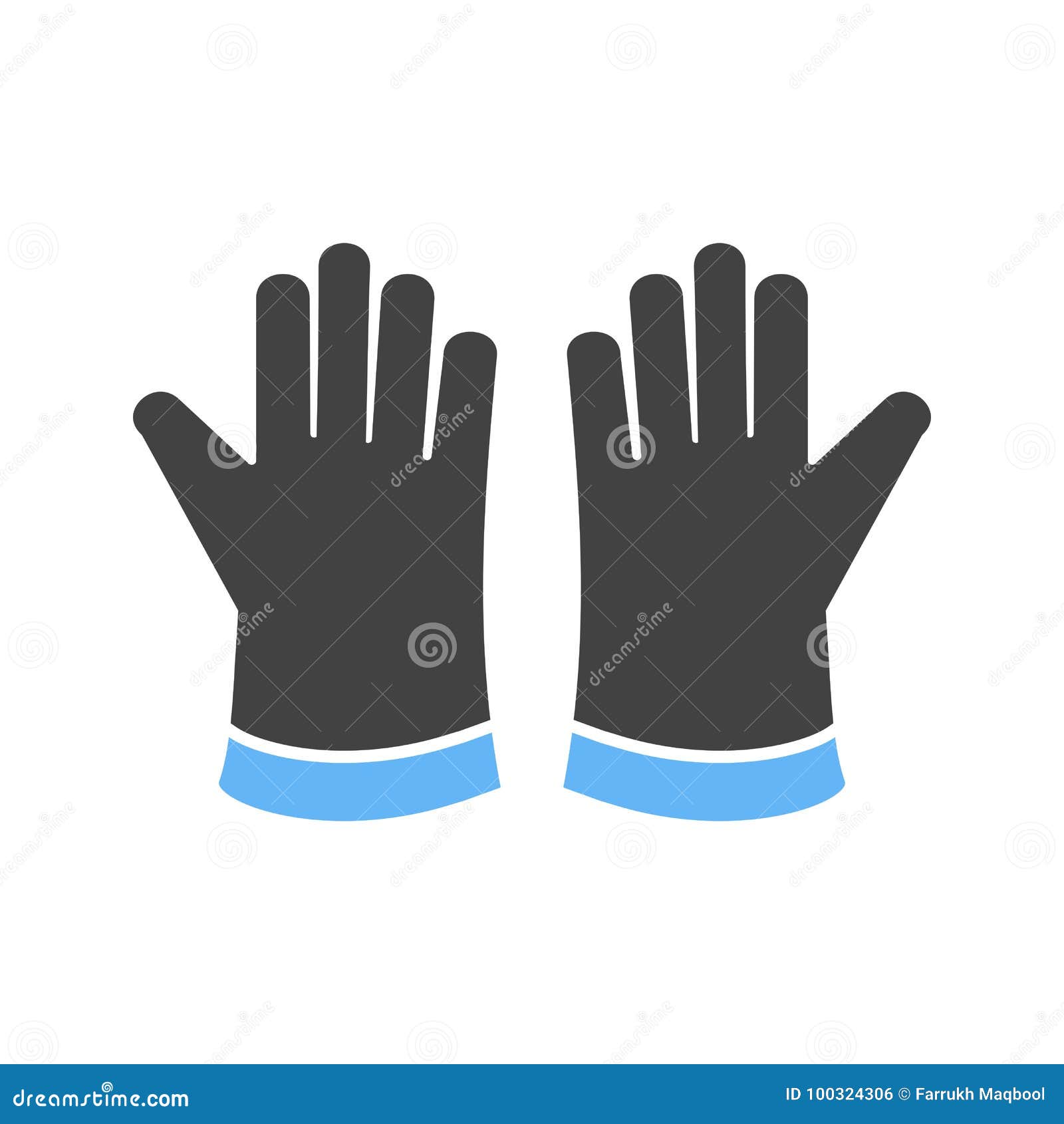 Cleaning Gloves stock vector. Illustration of rubber - 100324306