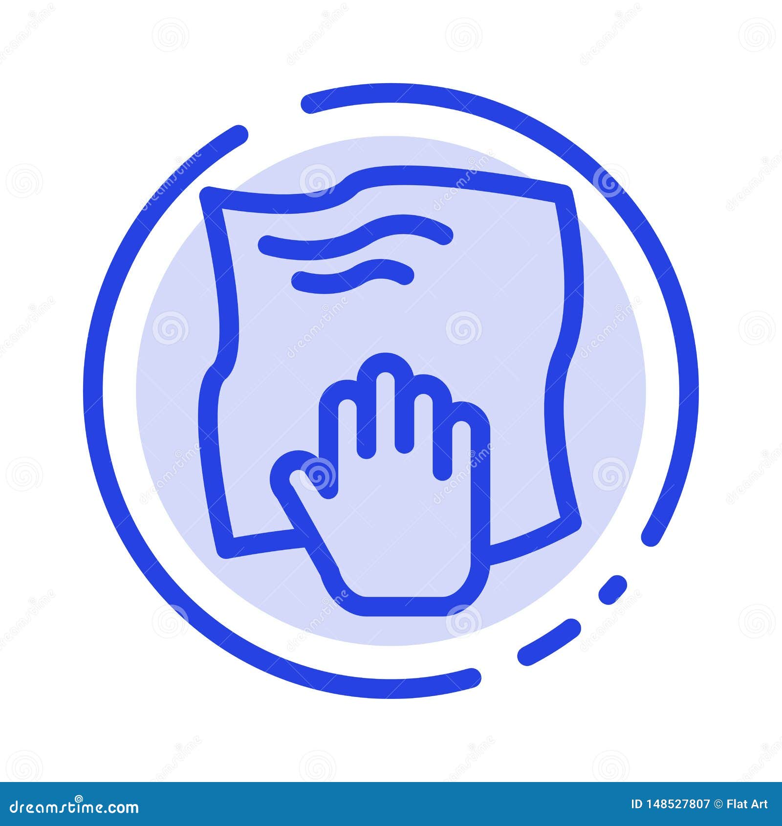 Cleaning, Hand, Housework, Rub, Scrub Blue Dotted Line Line Icon Stock ...