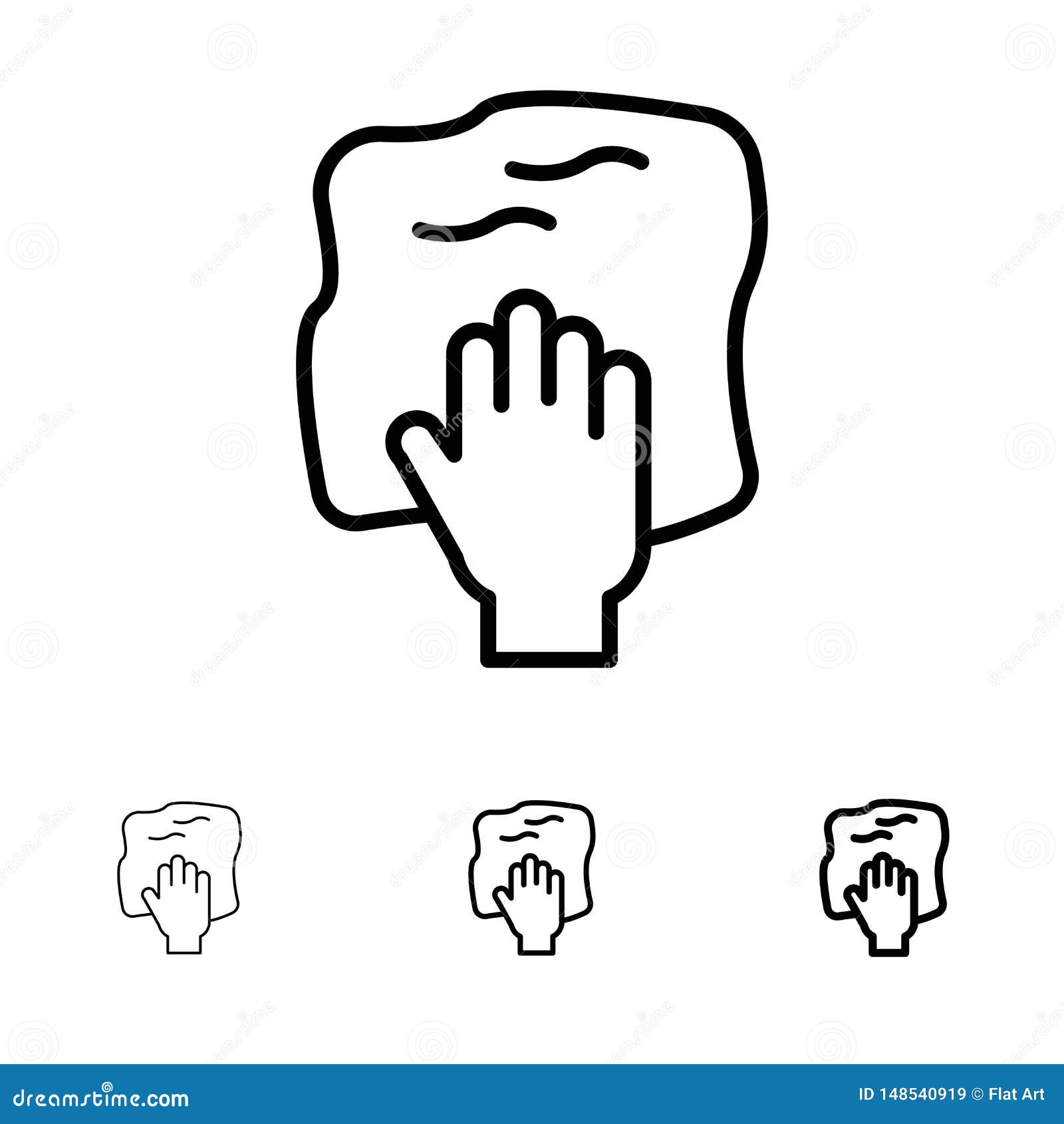 Cleaning, Hand, Housework, Rub, Scrub Bold and Thin Black Line Icon Set ...