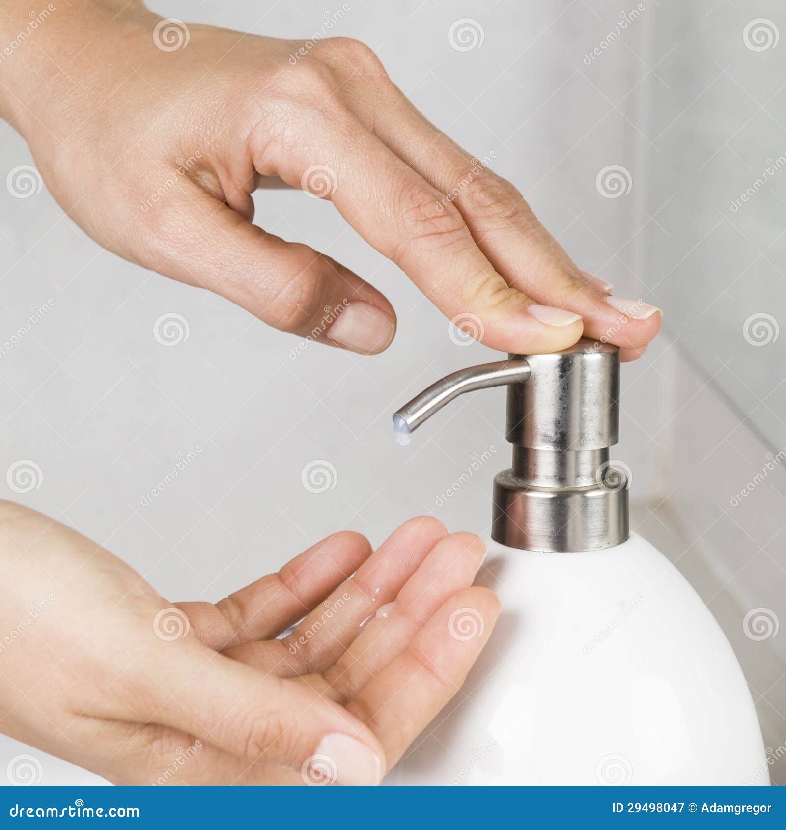 Cleaning hands stock image. Image of cream, beauty, dispenser - 29498047