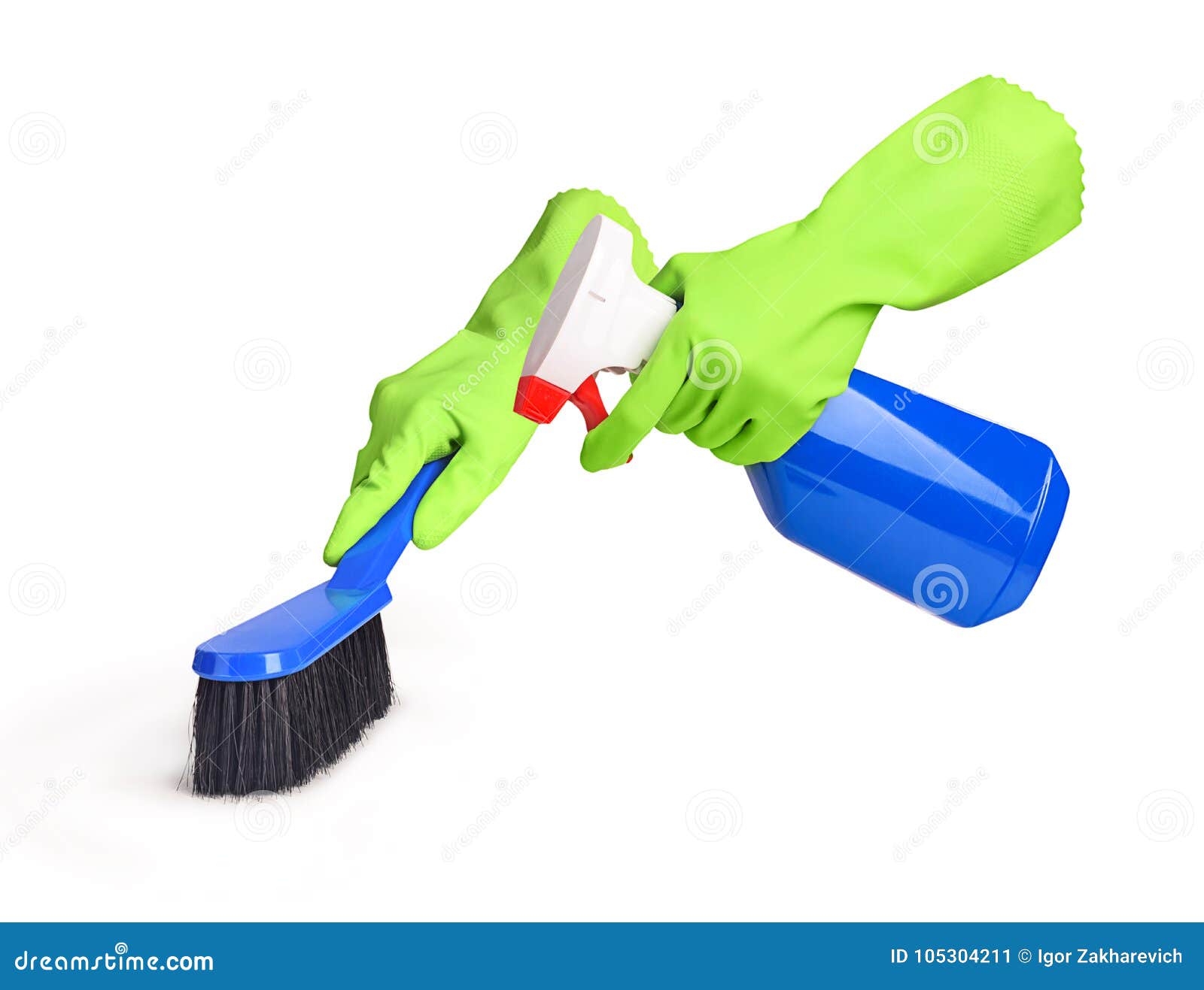Cleaning with Hands and Brush Stock Image - Image of household, duster ...