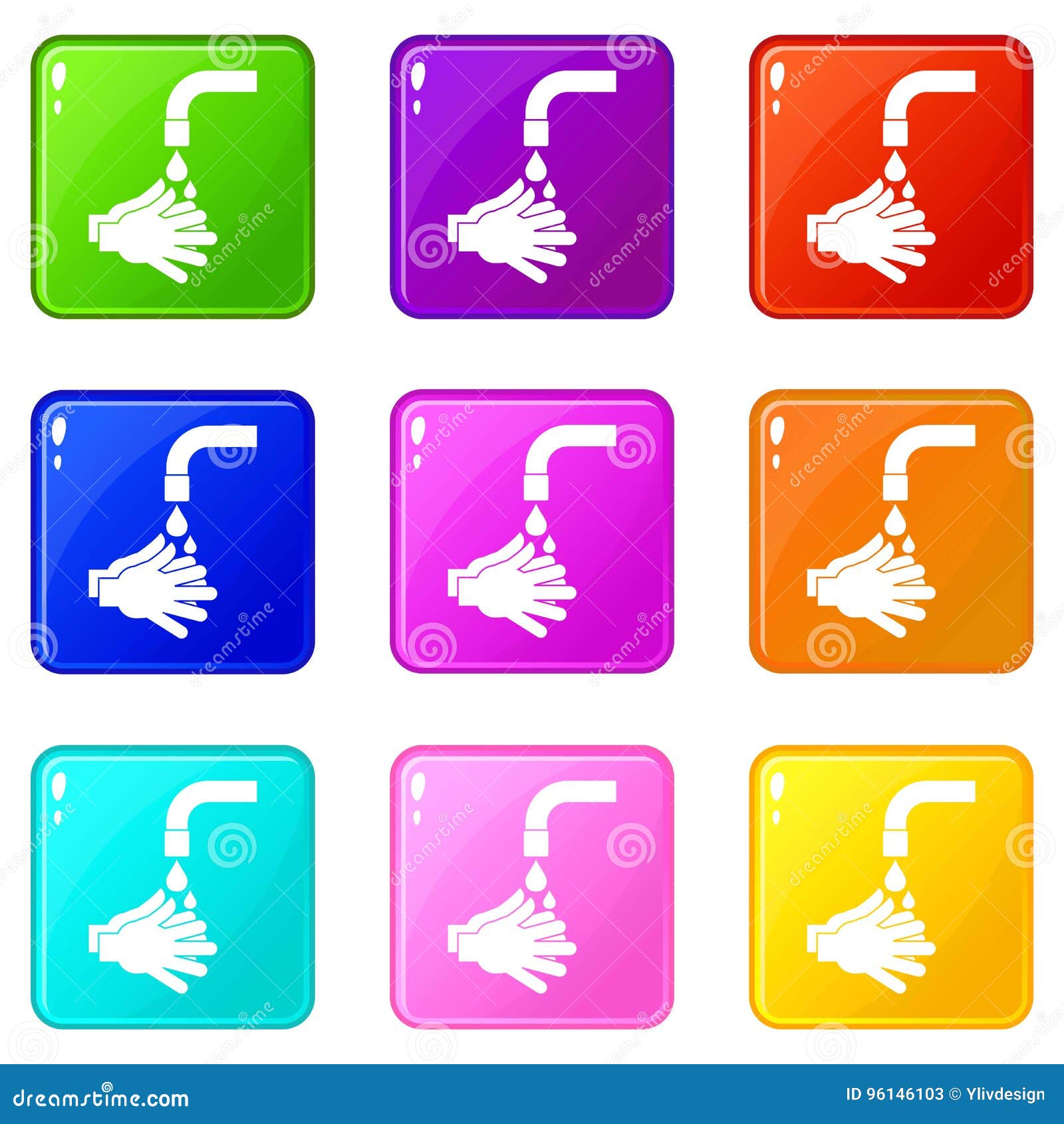 Cleaning hands icons 9 set stock vector. Illustration of clean - 96146103
