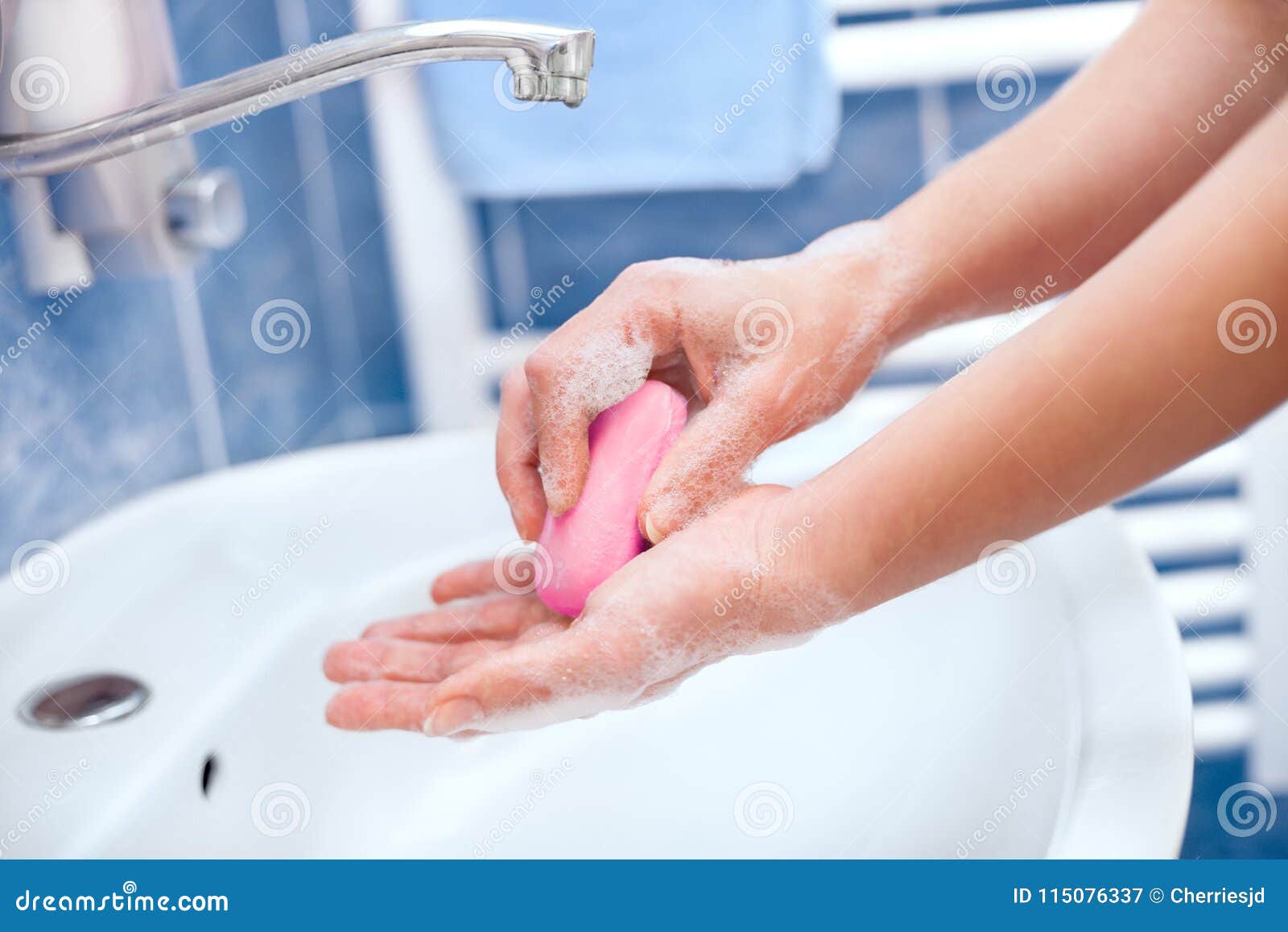 Cleaning Hands. Soap in Hands for Cleaning Stock Image - Image of ...