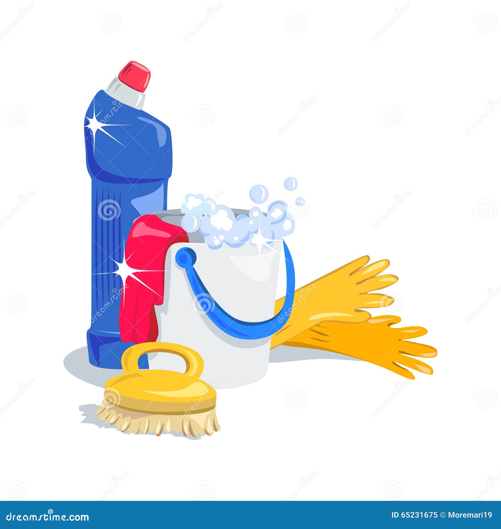 Cleaning the House, a Set of Objects for Cleaning Stock Vector ...