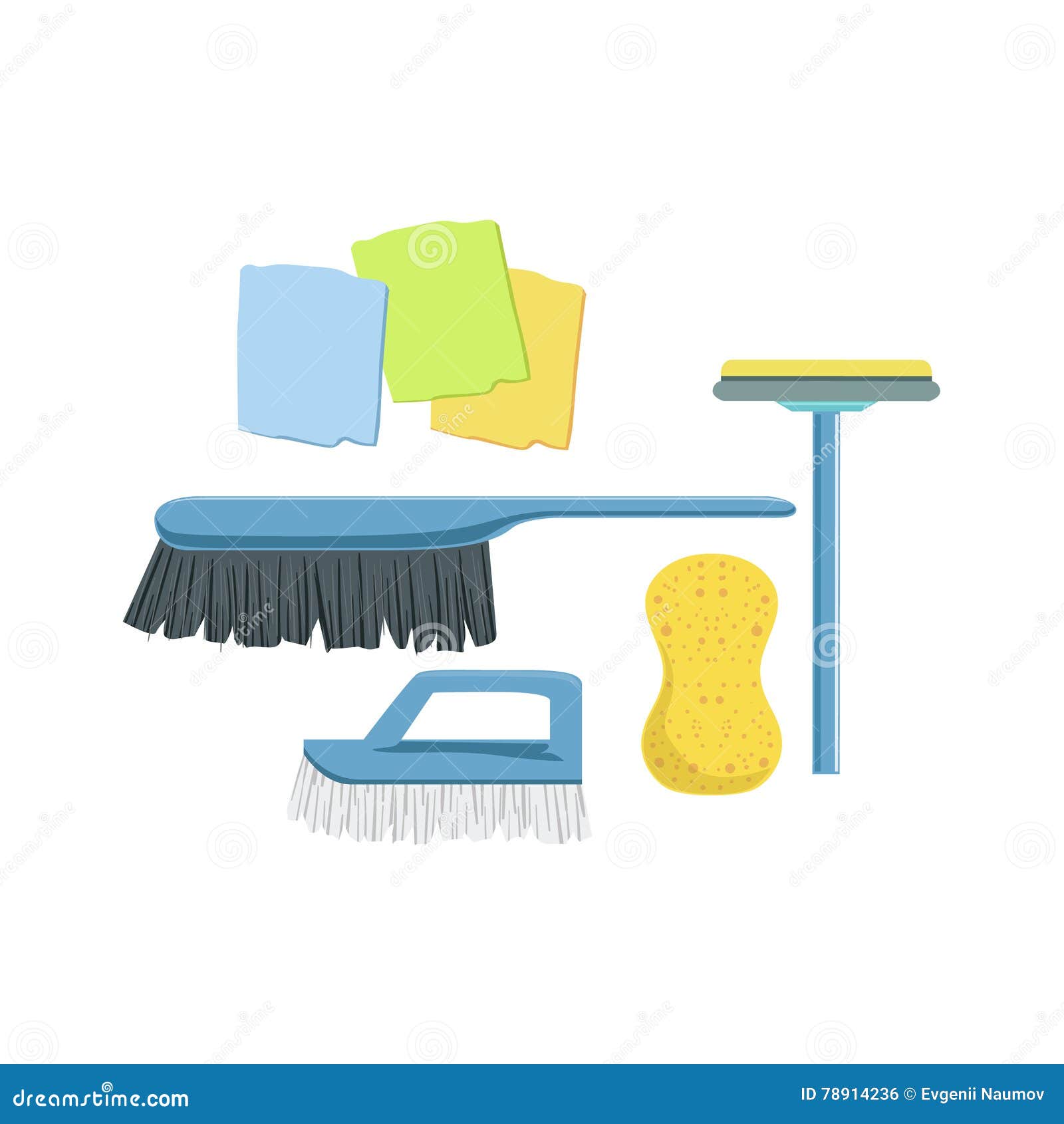 Cleaning Household Equipment Set Stock Vector - Illustration of vector ...