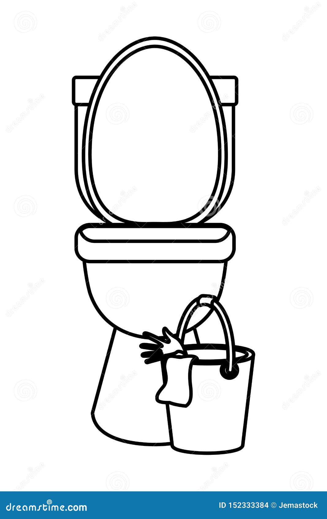 Cleaning And Hygiene Equipment Icons In Black And White Stock Vector