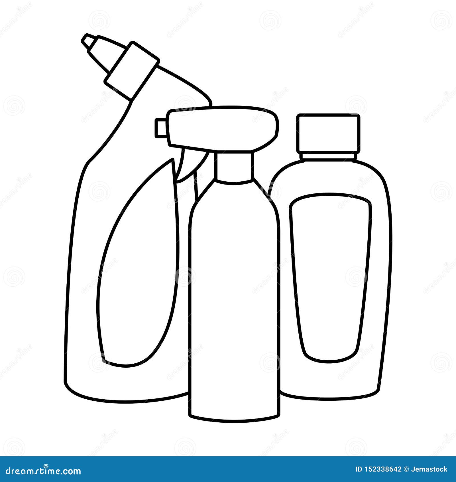 Cleaning And Hygiene Equipment Icons In Black And White Stock Vector